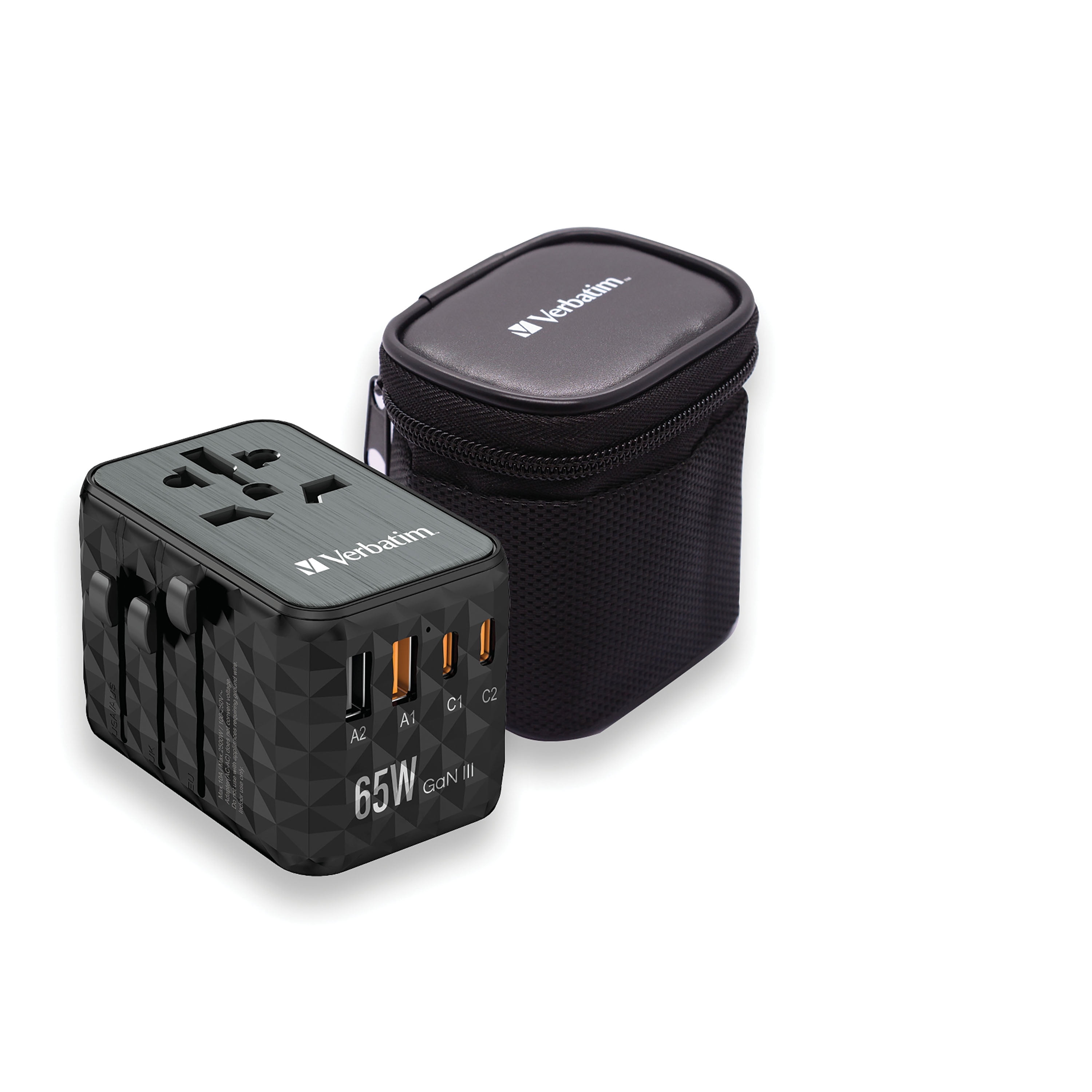 Verbatim UTA-05 Gan III Universal Travel Adapter 65W – USB-C, USB-A ...