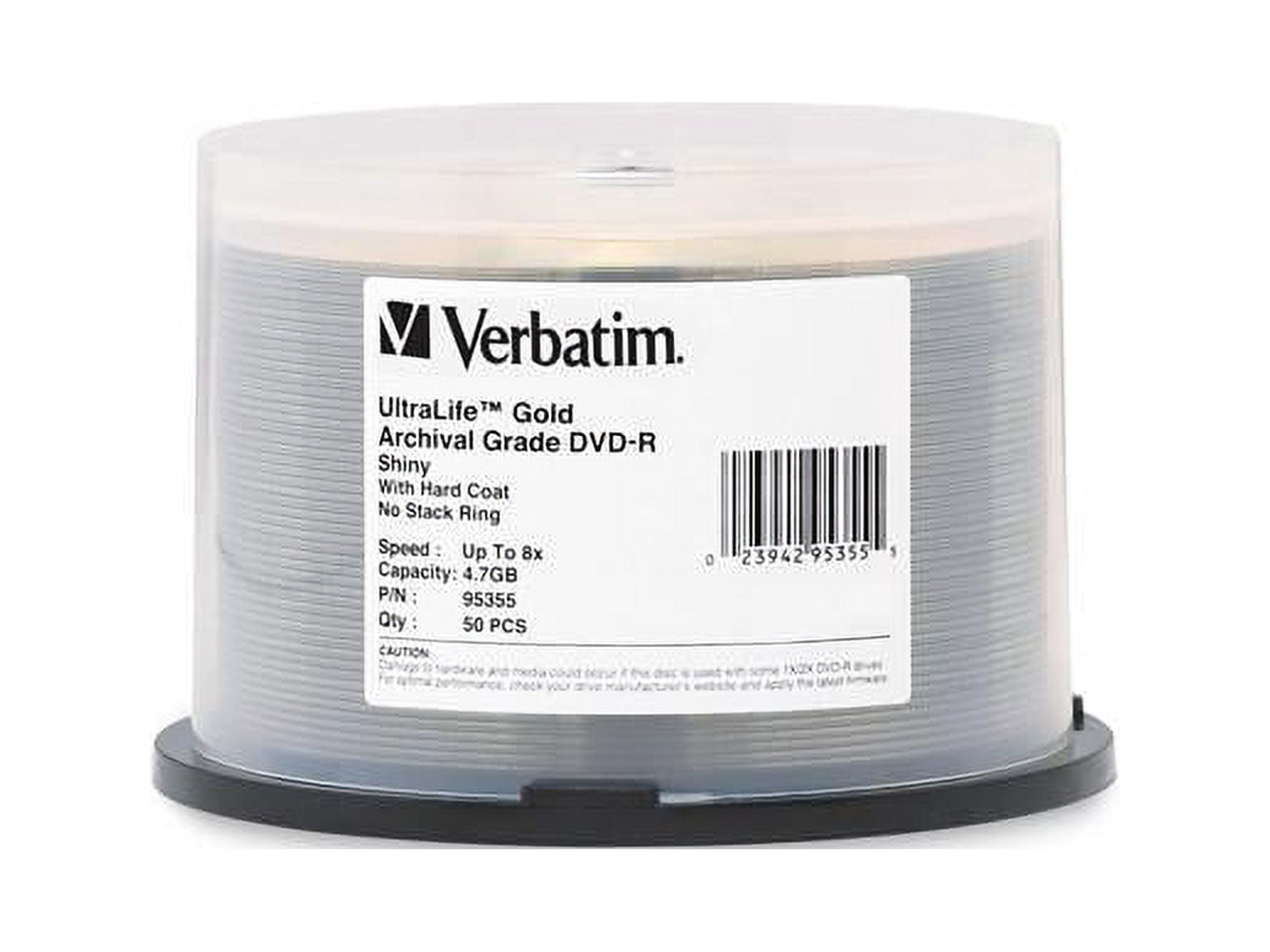 Verbatim UltraLife Gold Archival Grade Storage media 4.7GB 8X DVD-R 50 ...