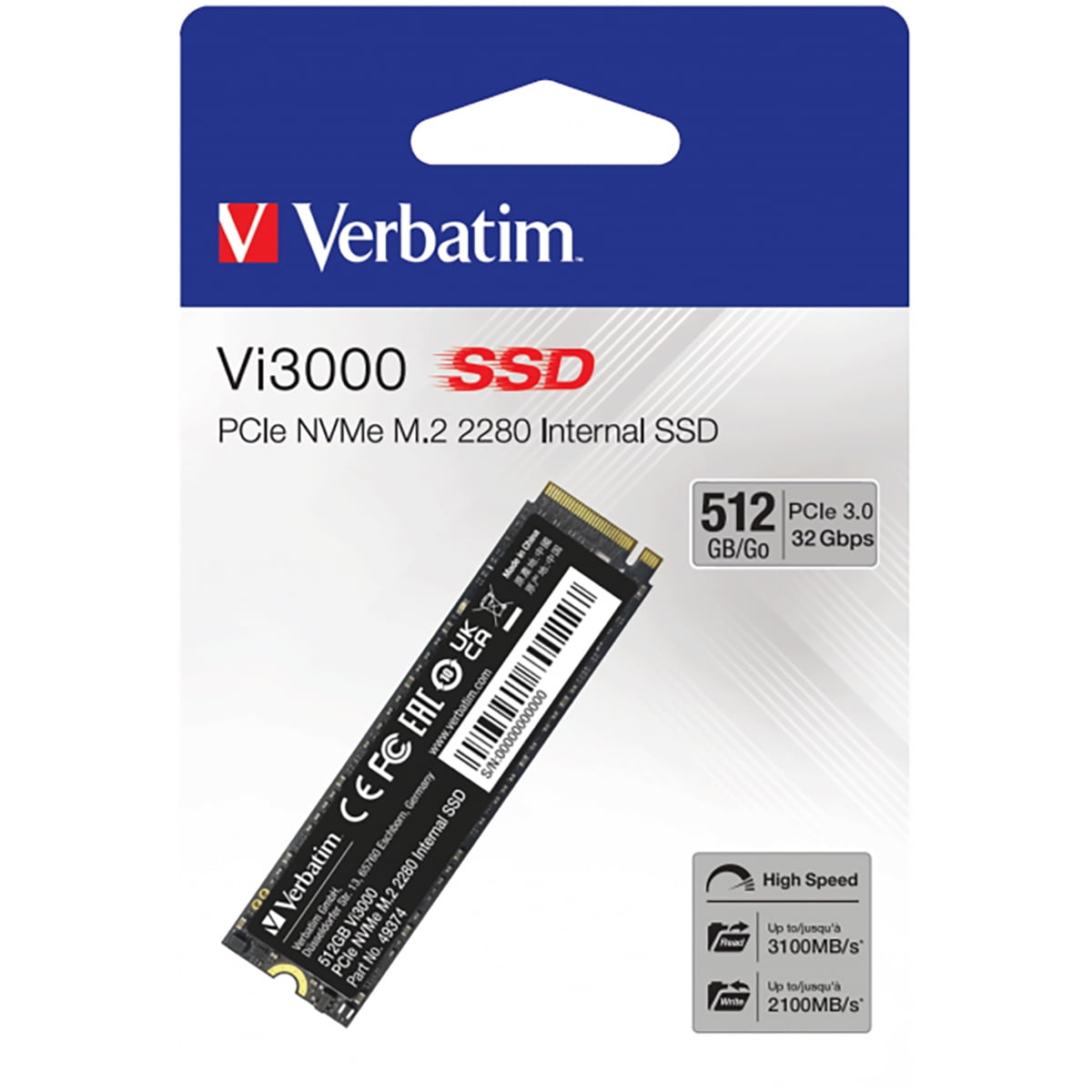 Verbatim 512GB Vi3000 PCIe NVMe M.2 2280 Internal SSD - Walmart.com