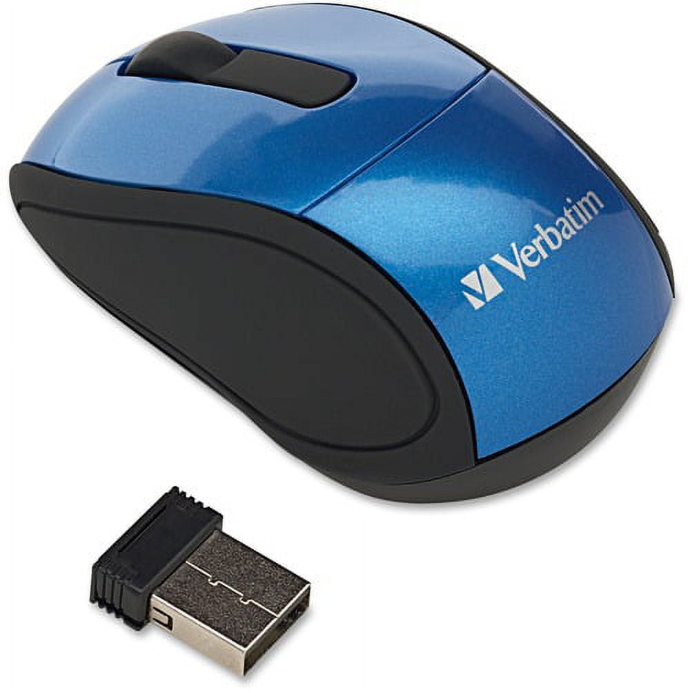 Verbatim Wireless Mini Travel Optical Mouse - Blue - Radio Frequency ...