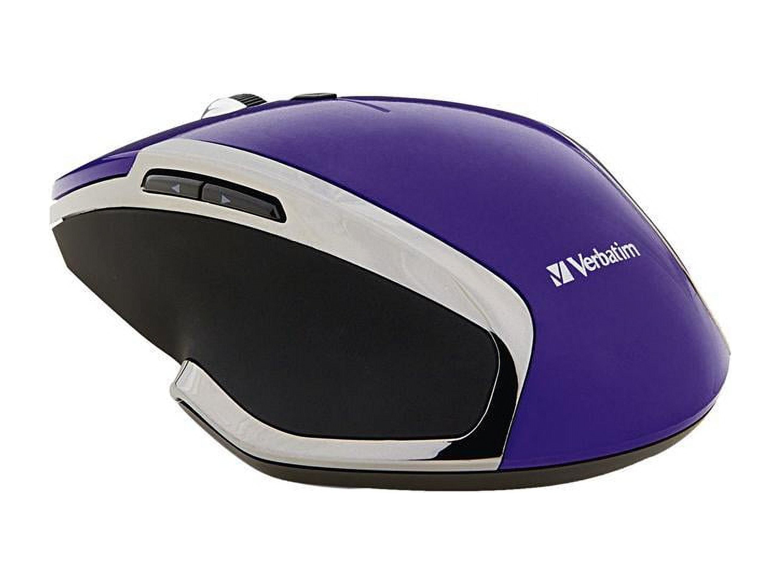Verbatim Wireless Notebook 6-Button Deluxe Blue LED Mouse - Purple ...