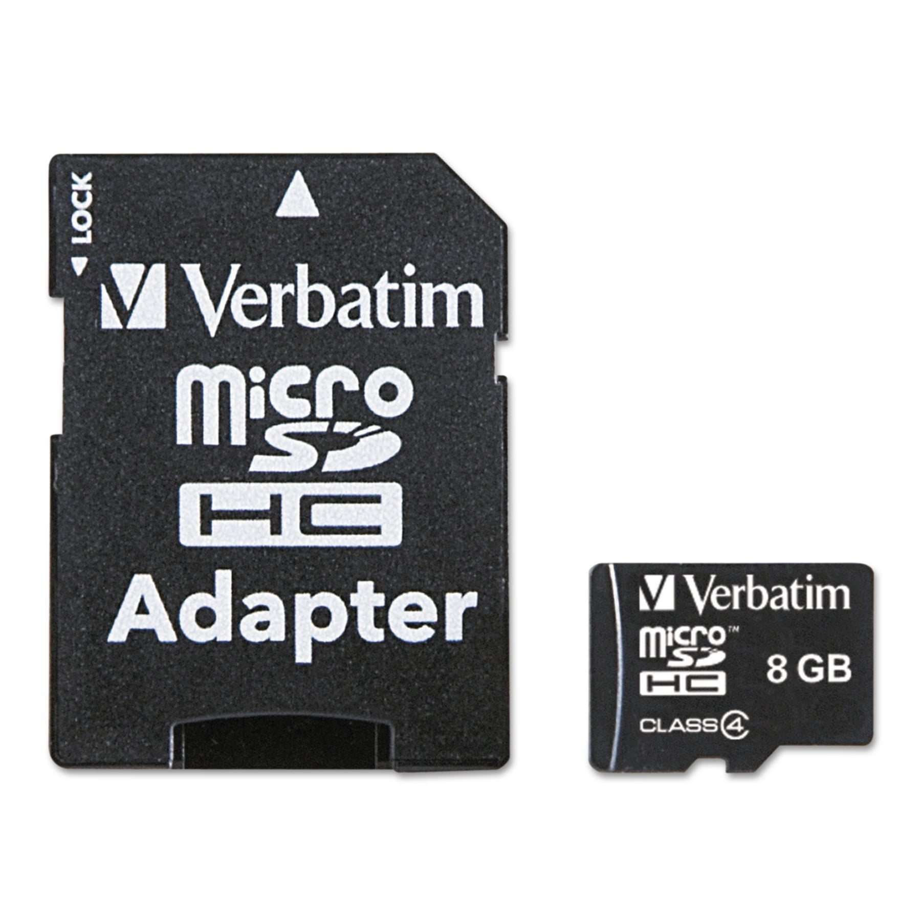 Verbatim microSDHC Card w/Adapter, Class 4, 8GB - Walmart.com
