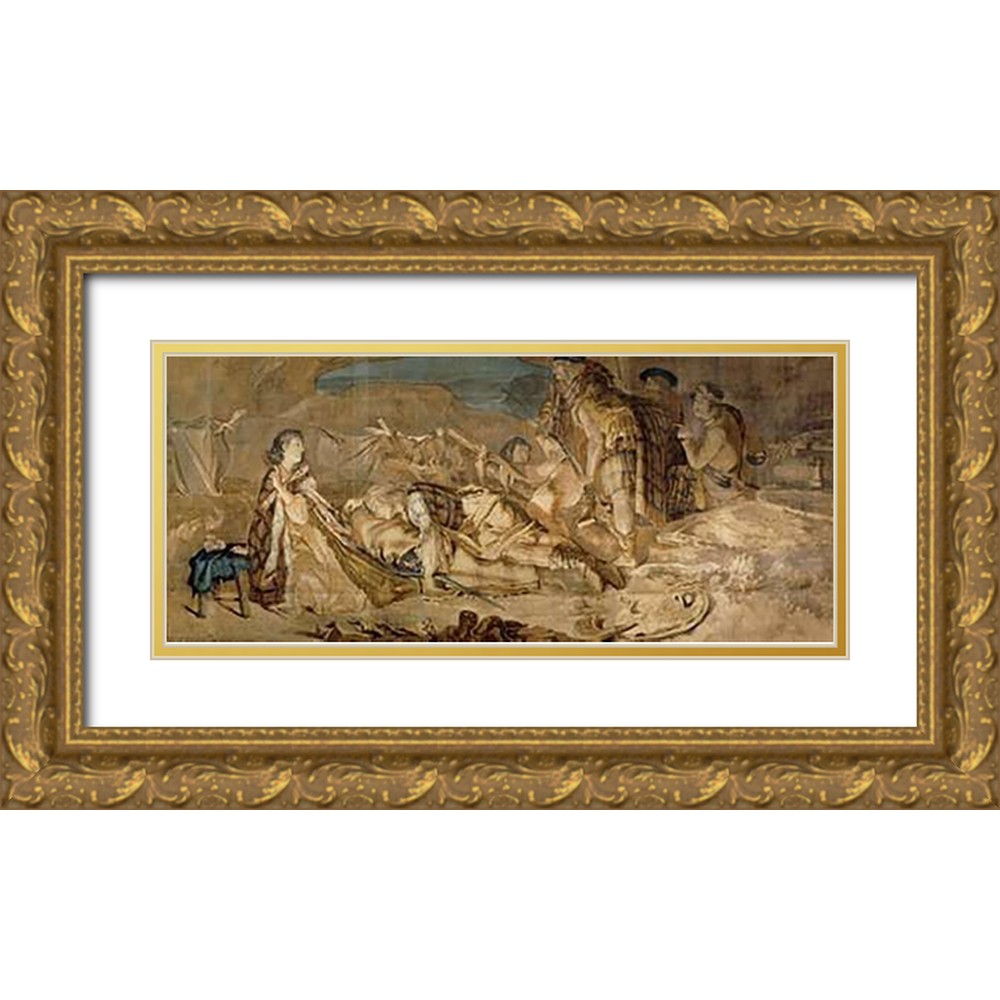 Verbeocken, H. 24x13 Gold Ornate Wood Framed with Double Matting Museum ...