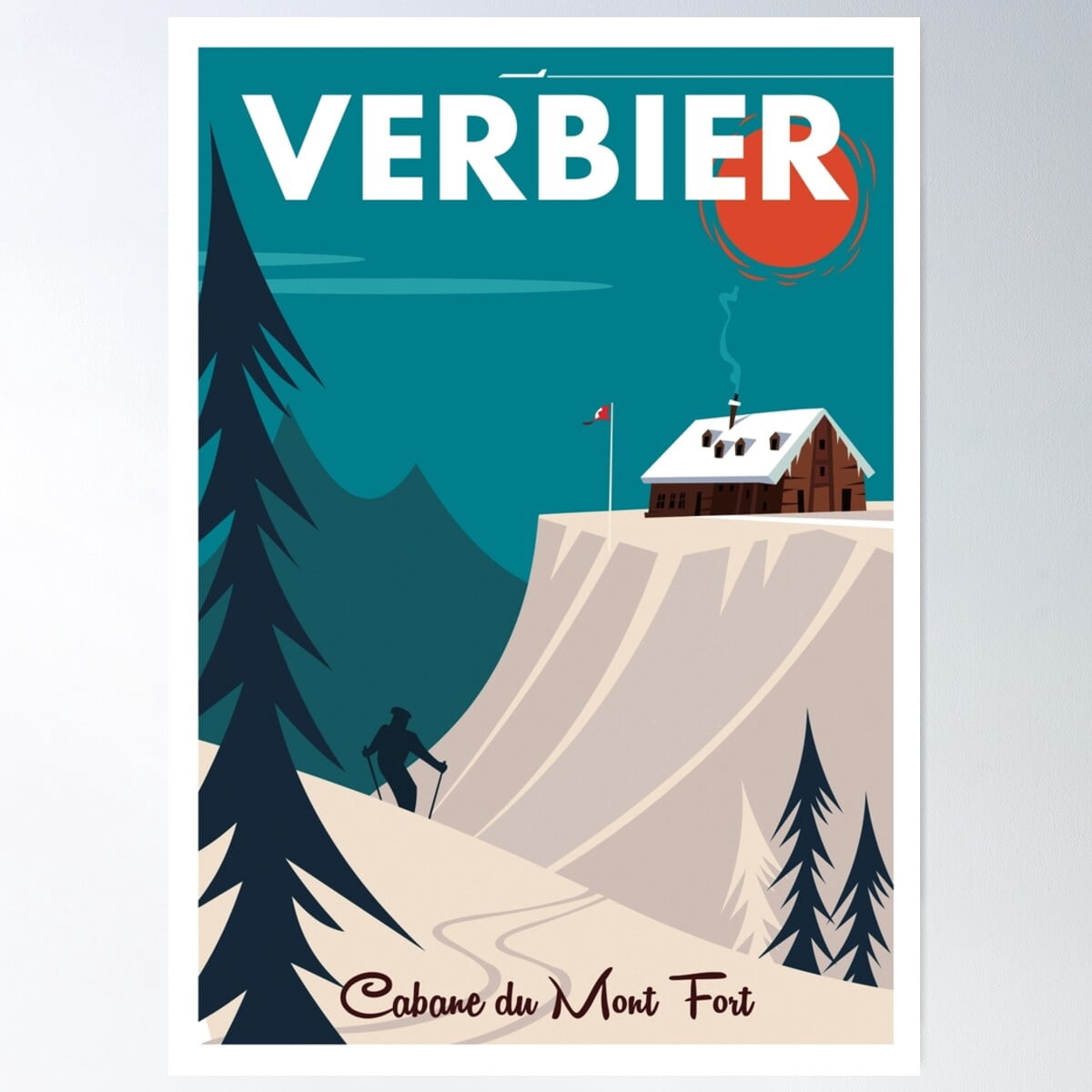 Verbier Mont Fort Poster Poster Wall Art, Modern Wall Decor, 8x12 ...