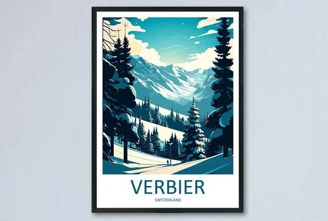 Verbier Travel Print Wall Art Verbier Wall Hanging Home DeCor Verbier ...