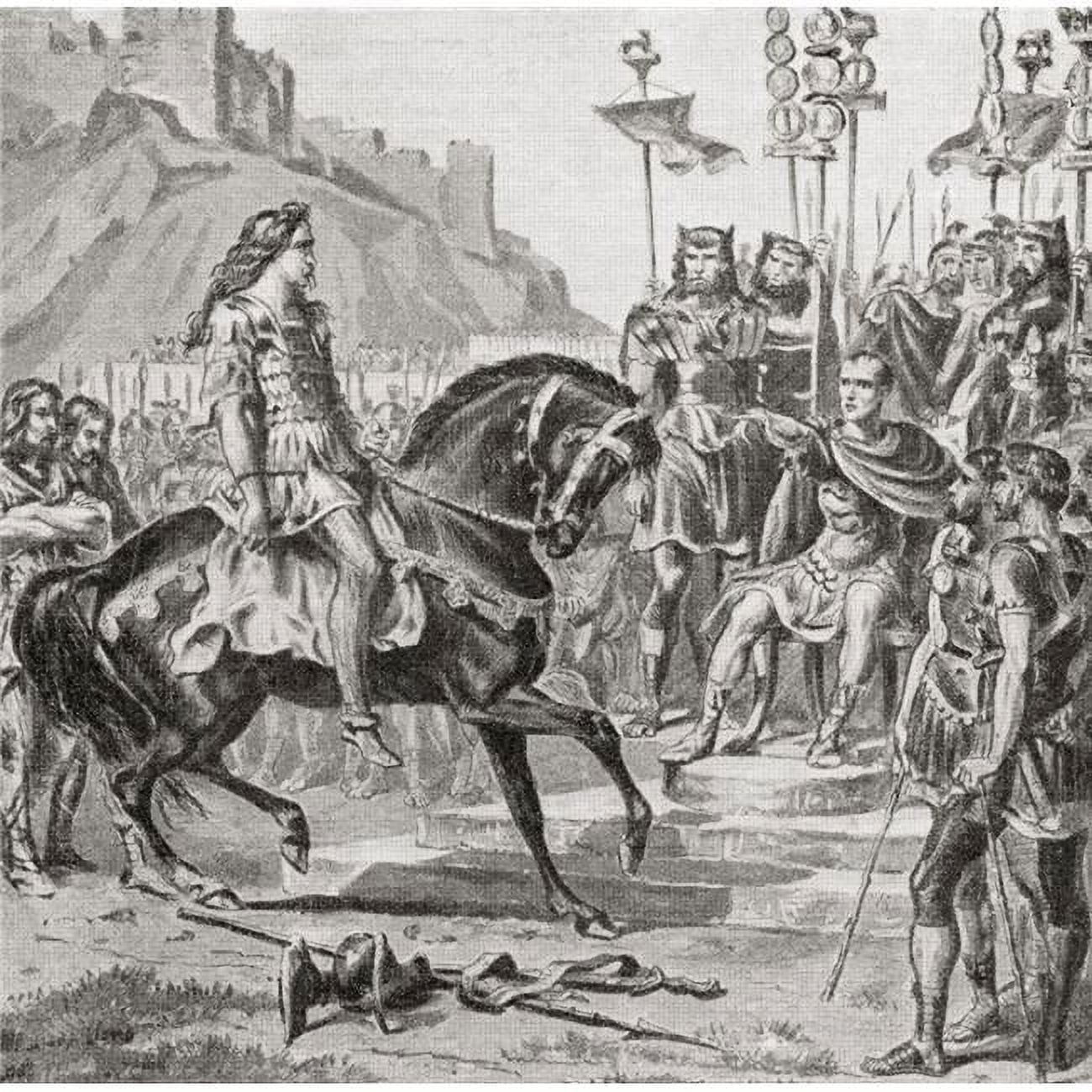 Vercingetorix The Gallic Leader Throws Down His Arms Before Julius ...