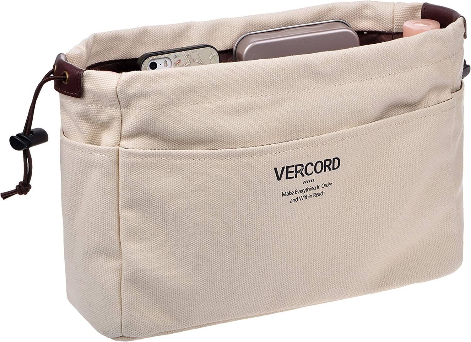 Vercord Canvas Handbag Organizers, Sturdy Purse Insert Organizer Bag in ...