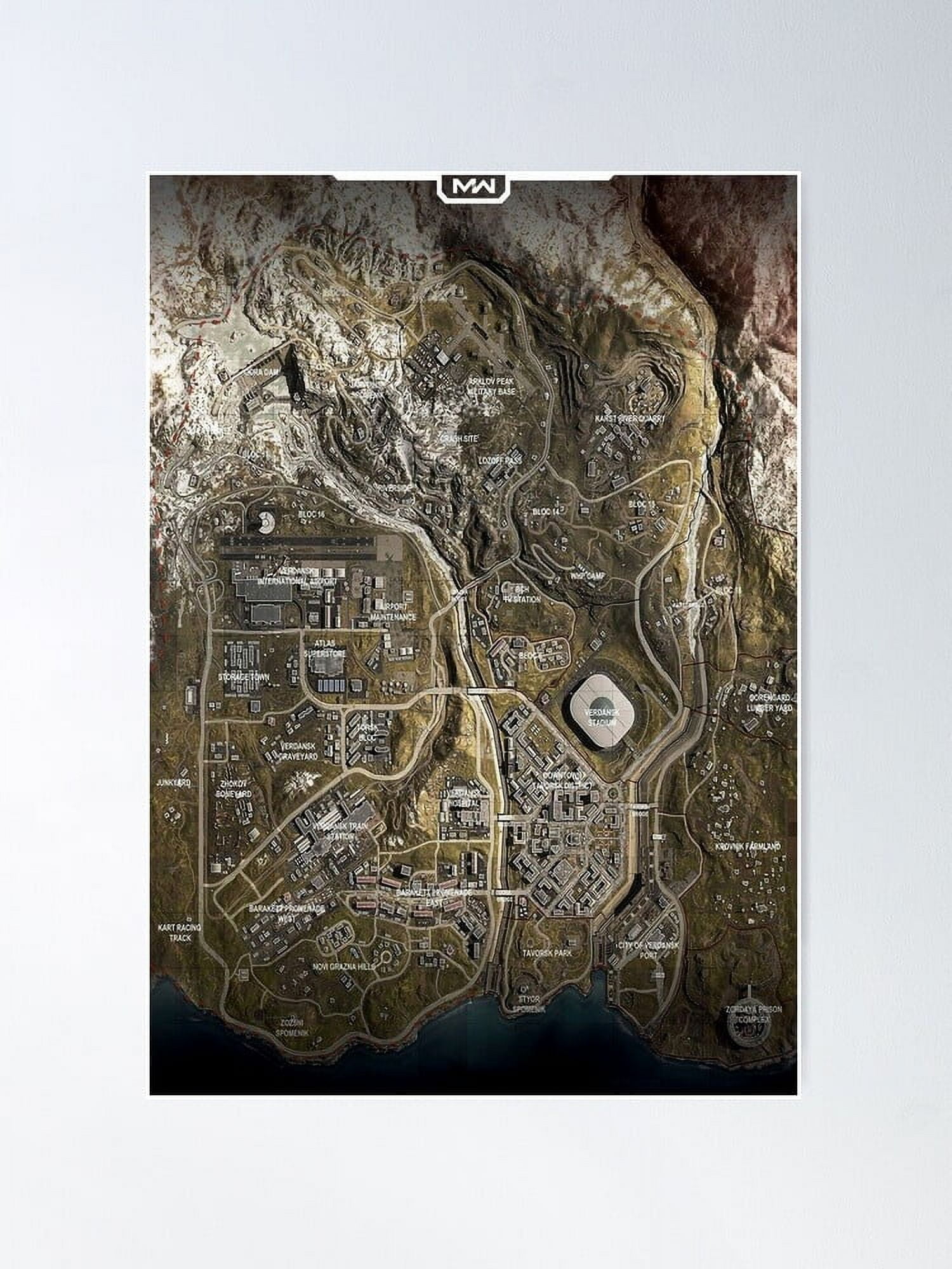 Verdansk Map - Caldera Map Poster - Walmart.com