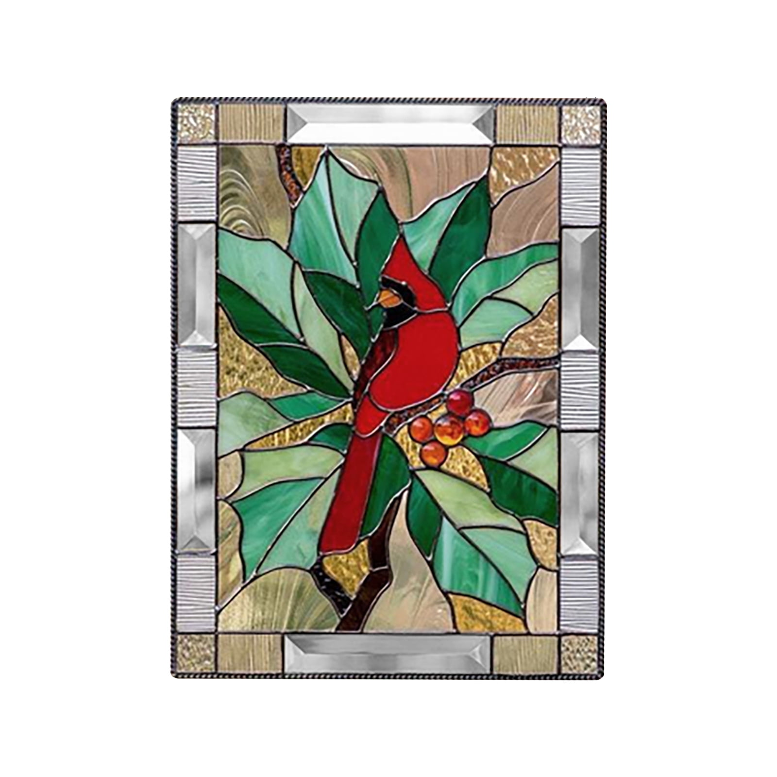 Verdant Touch Window Panel Cardinal Stained Window Panel Glass Window ...