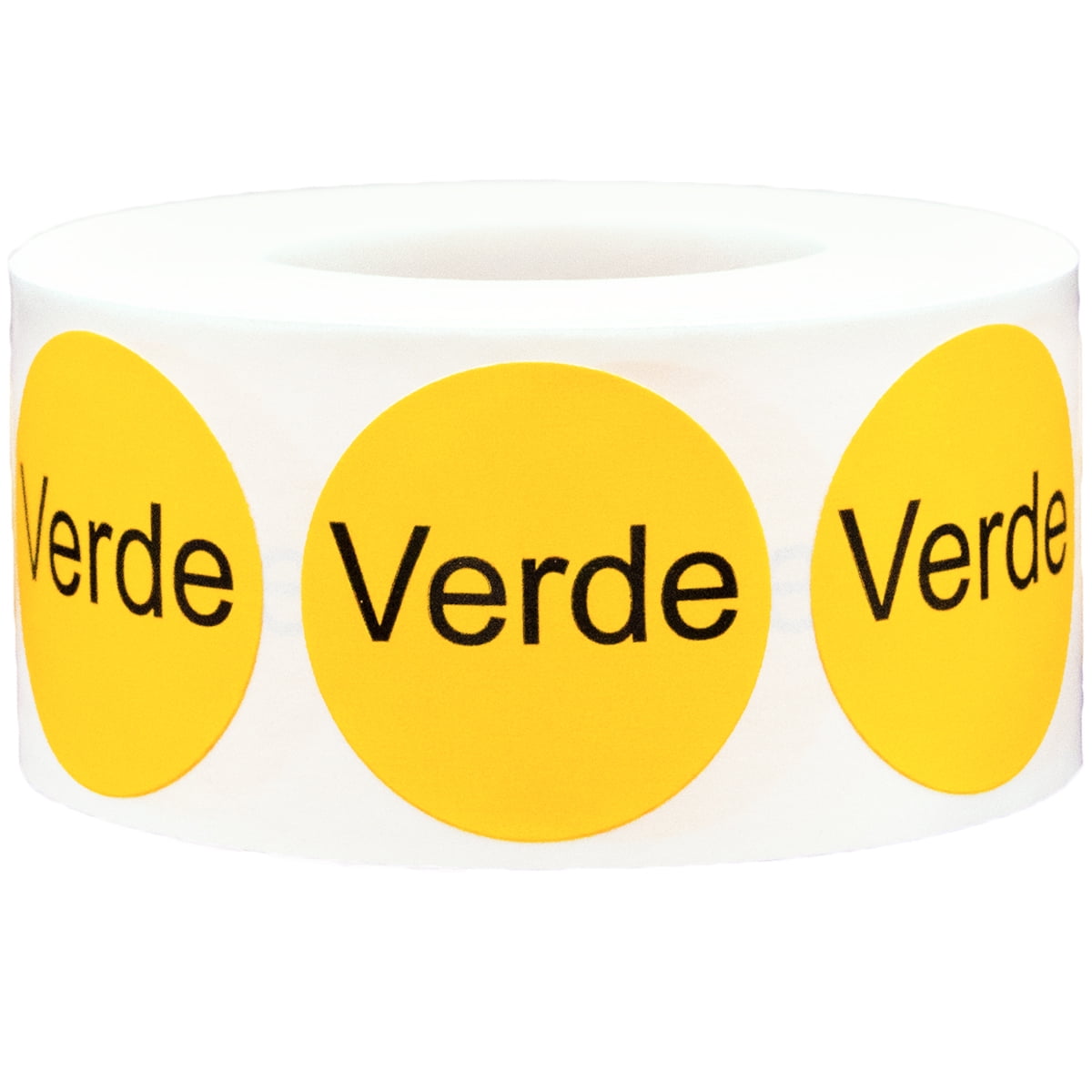 Verde Yellow Deli Labels | 1 Inch Round - 500 Pack - Walmart.com