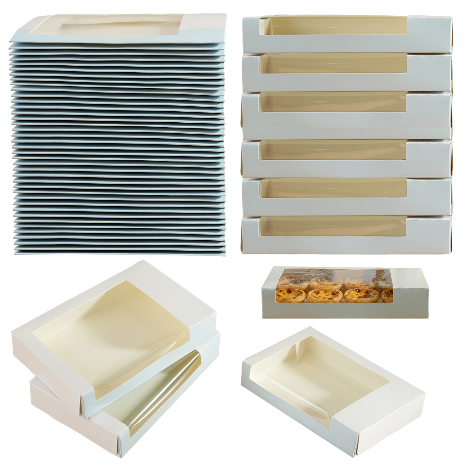Verdelife 30 Pack, Blue Cookie Boxes 7.48''x4.72''x1.38''Bakery ...