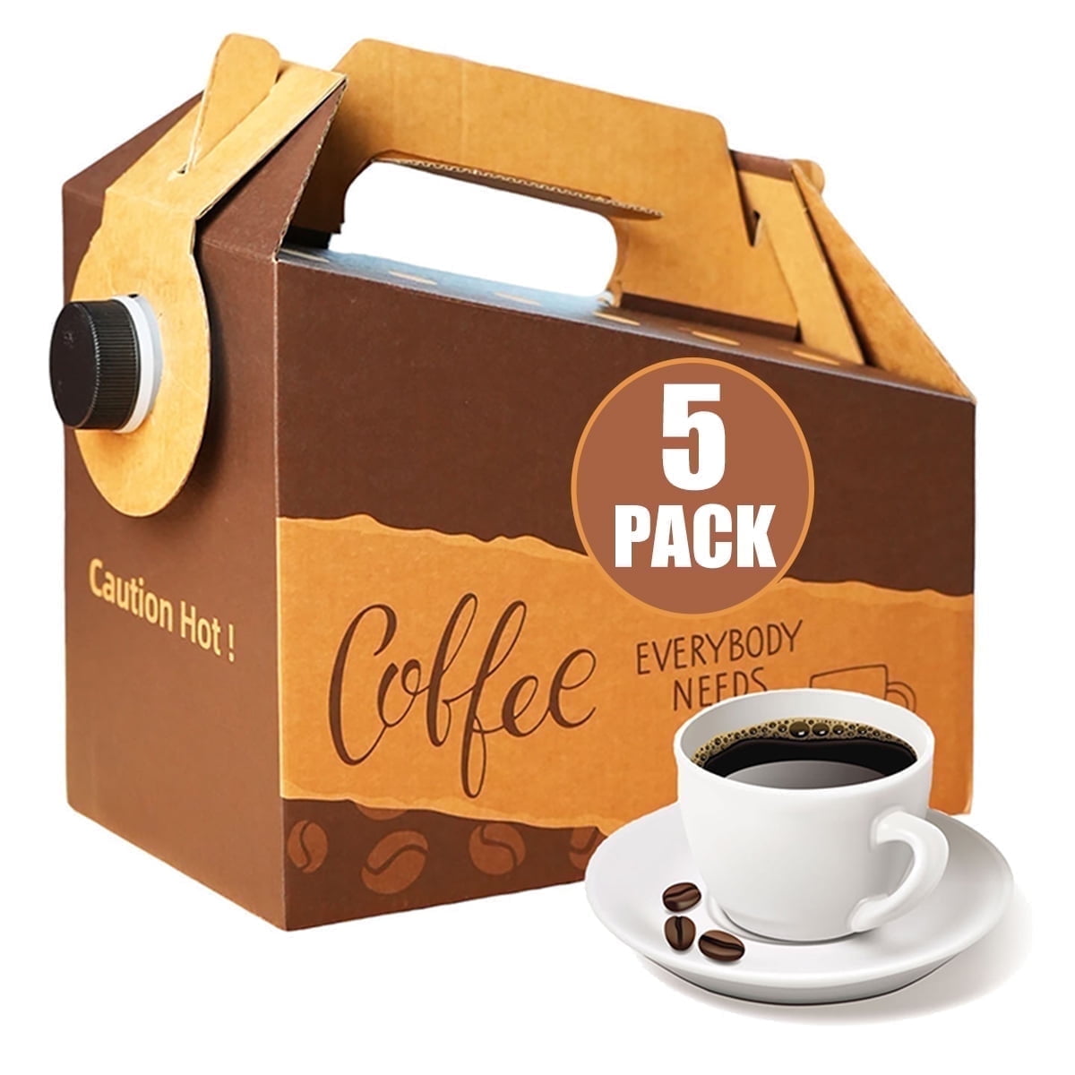 Verdelife 5 Pack 128oz Disposable Coffee Dispensers with Handle To Go ...