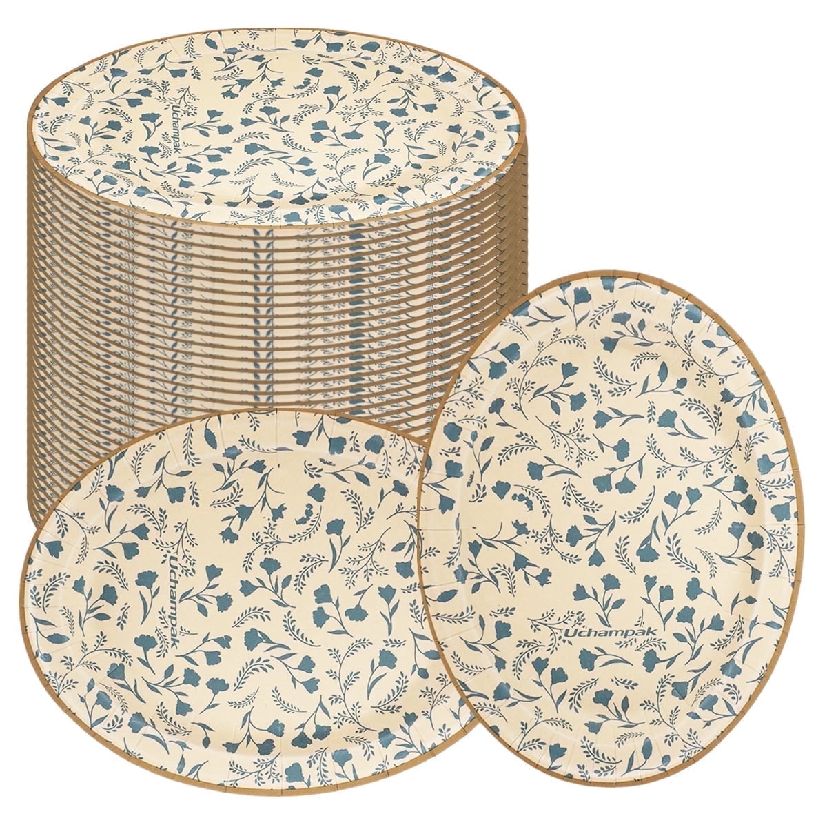 Verdelife Disposable Paper Plates, 10'' Vintage Floral Plates 10 Count ...