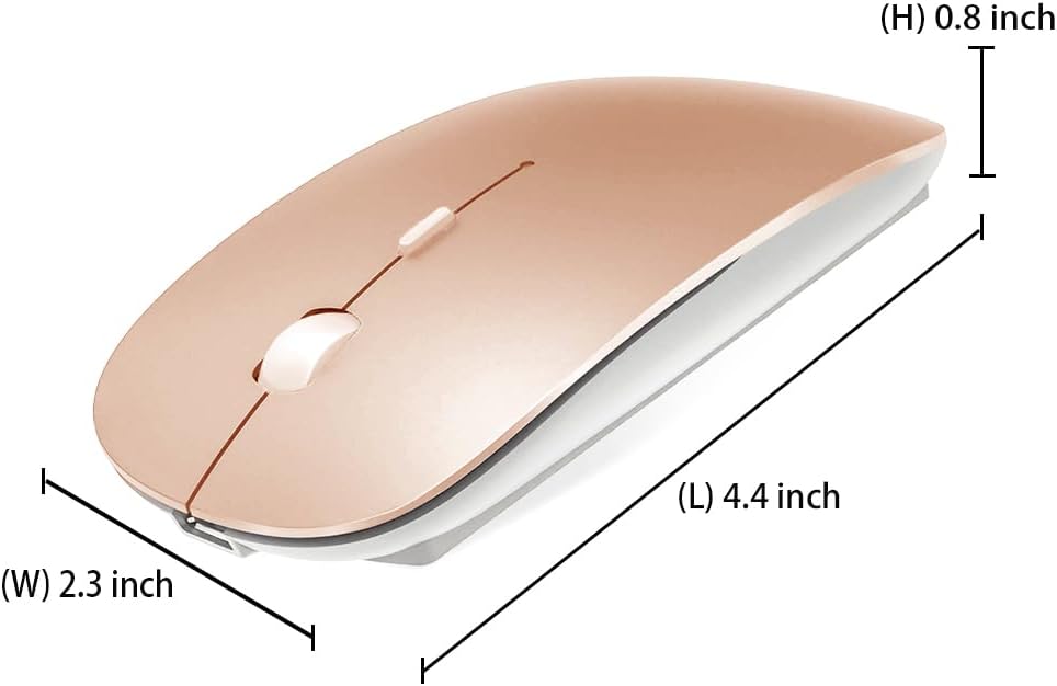 Wireless Bluetooth Mouse 2.4GHz LED Rechargeable Mice Dual Modes for ...