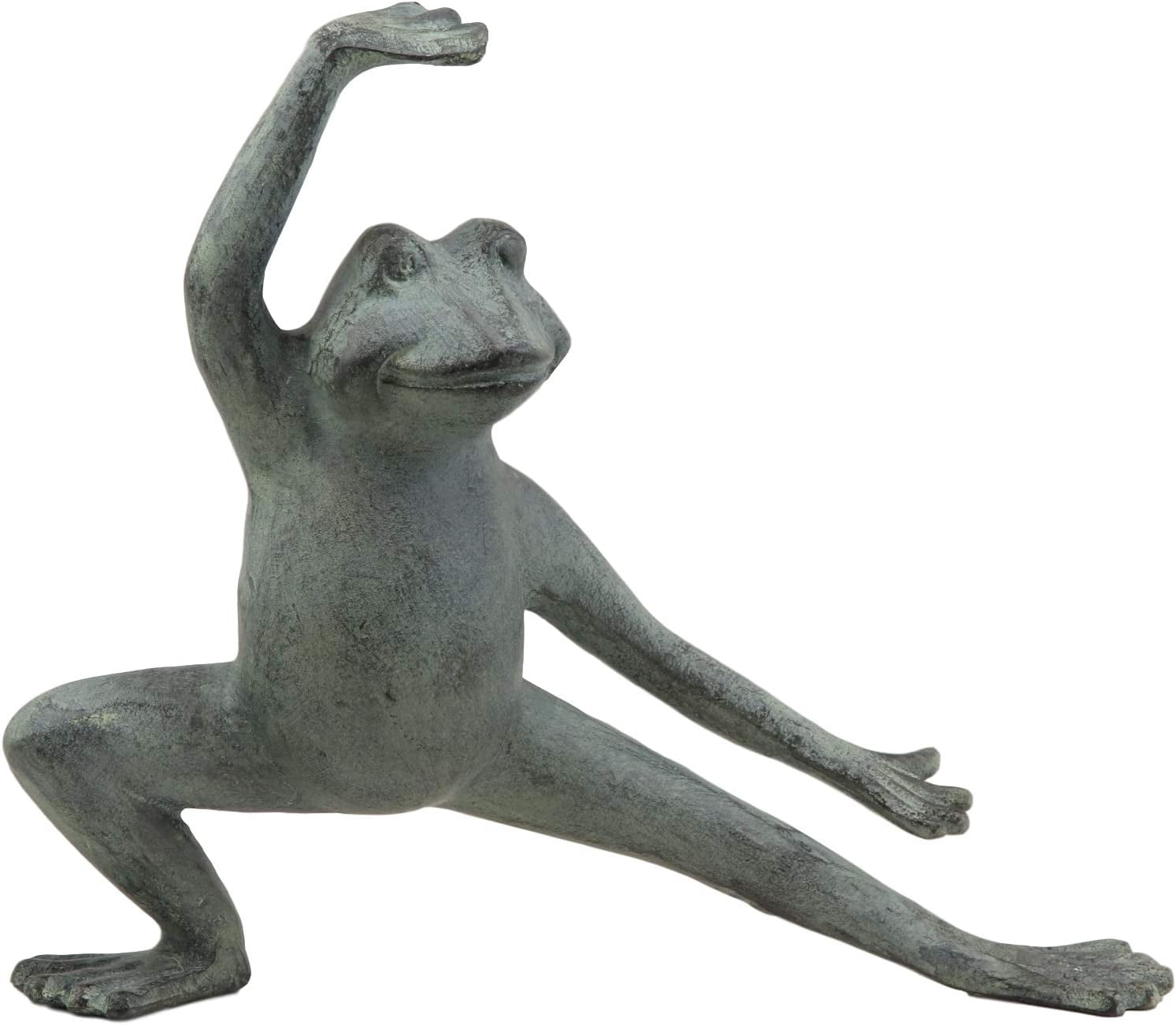 Verdi Green Aluminum Metal Whimsical Tai Chi Kung Fu Frog Garden Statue ...