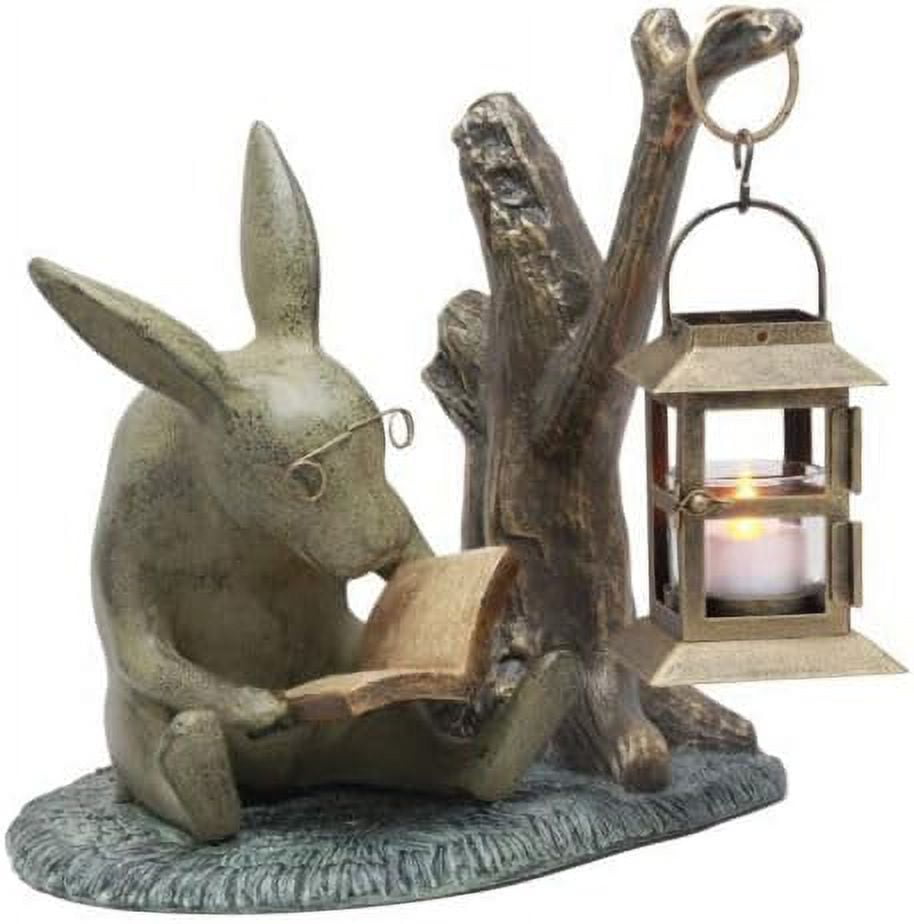 Verdi Green Aluminum Whimsical Bunny Rabbit Reading Book by Midnight ...