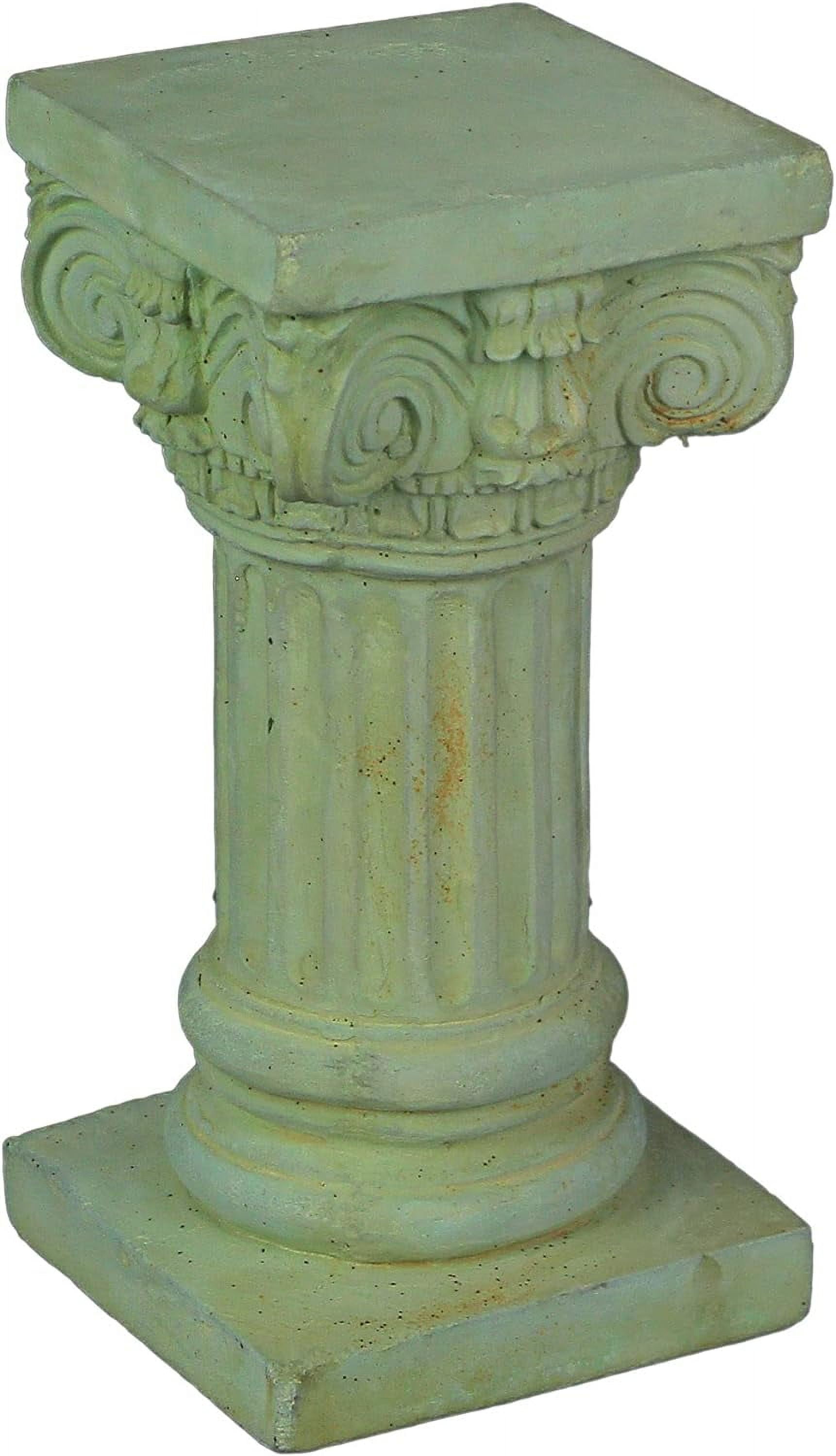 Verdigris Finish Solid Concrete Ionic Column Pillar Mini Statue Pedestal 8.25 Inches High ...