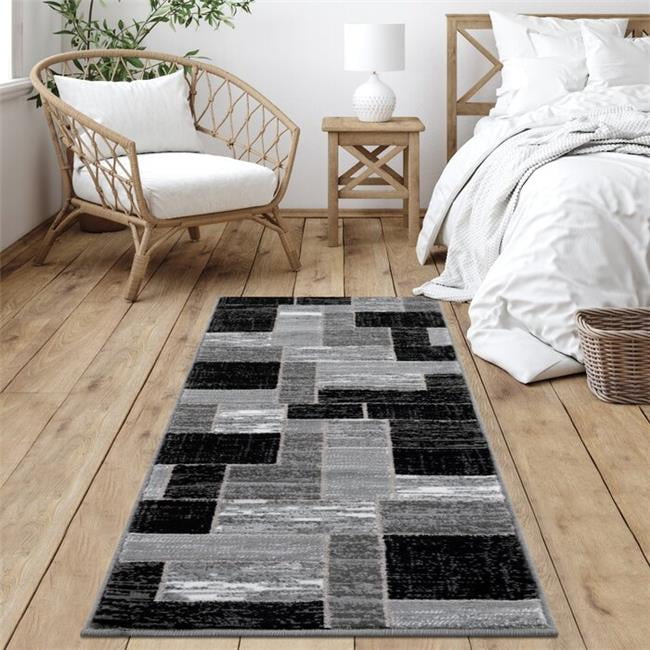 Verena Geometric 2 x 6 ft. Runner Rug, Black & Gray - Walmart.com