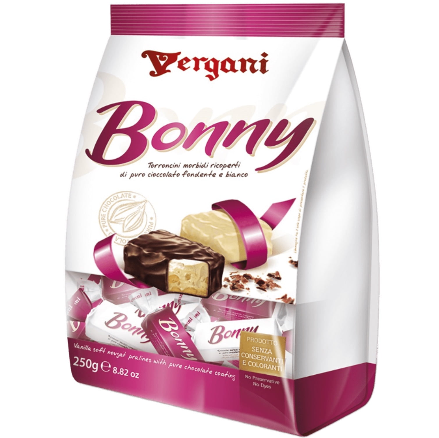 Vergani Bonny Assorted Soft Nougat with Dark White Chocolate - Walmart.com