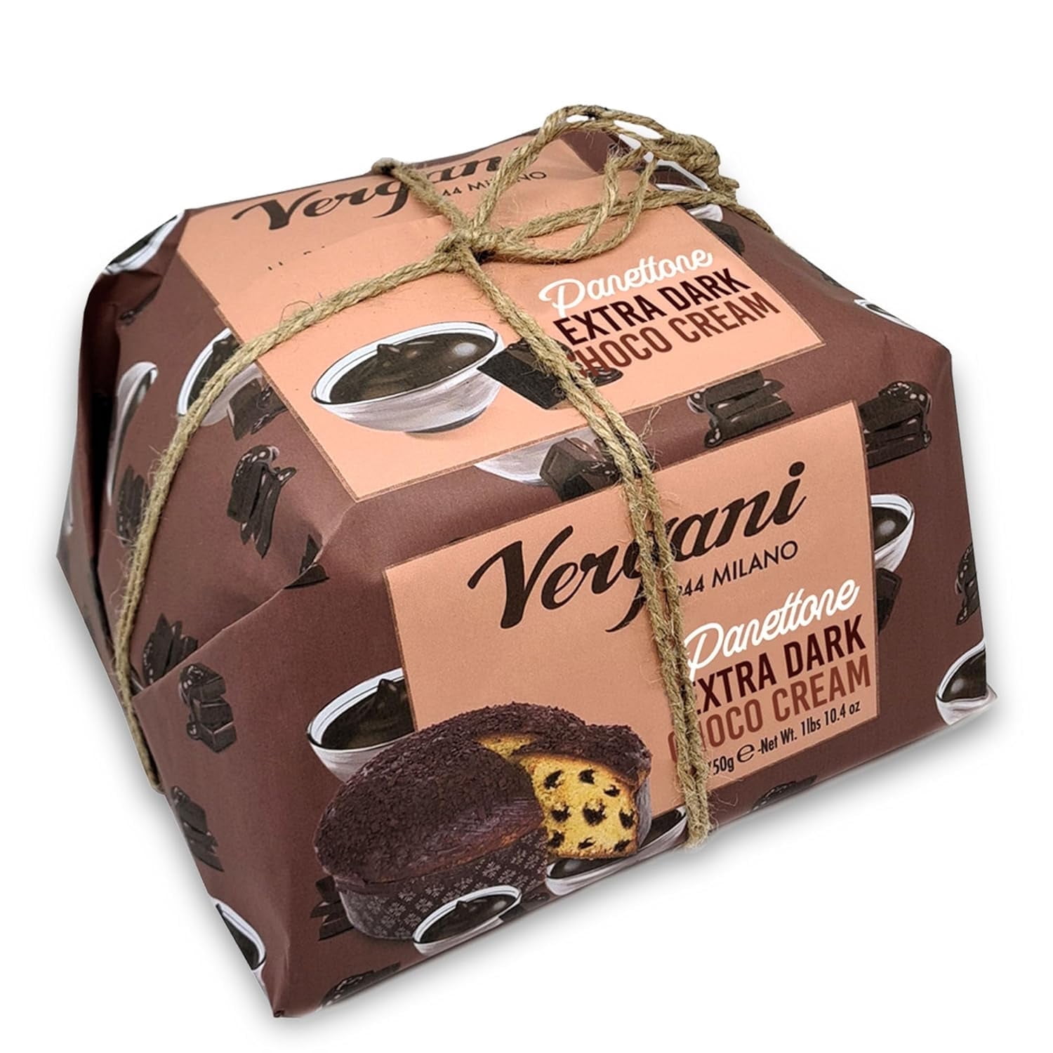 Vergani Extra Dark Chocolate Panettone, Pack of 1 -Traditional Italian ...