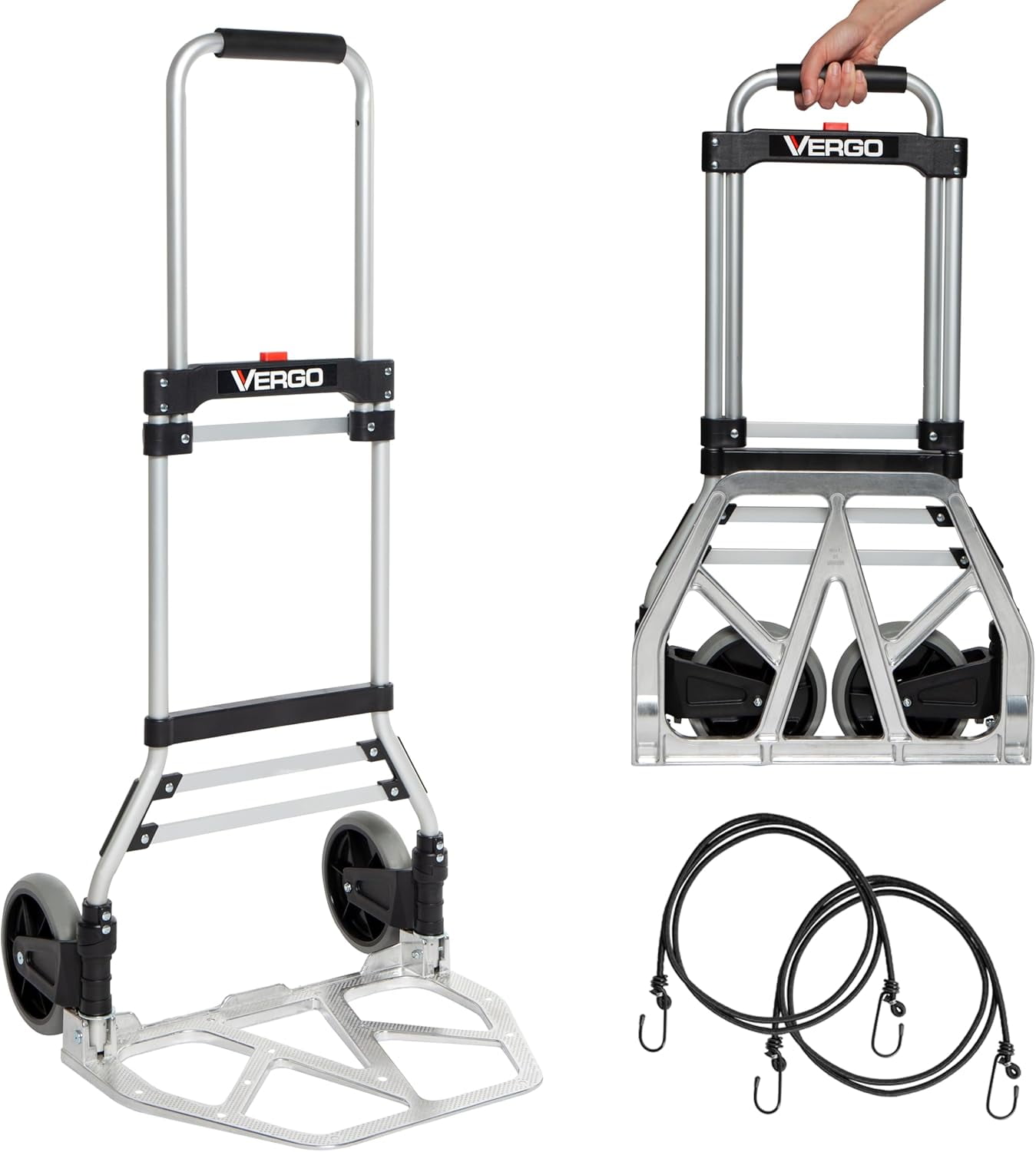 Vergo 275 Ibs Capacity Folding Hand Truck Dolly – Lightweight Aluminum ...