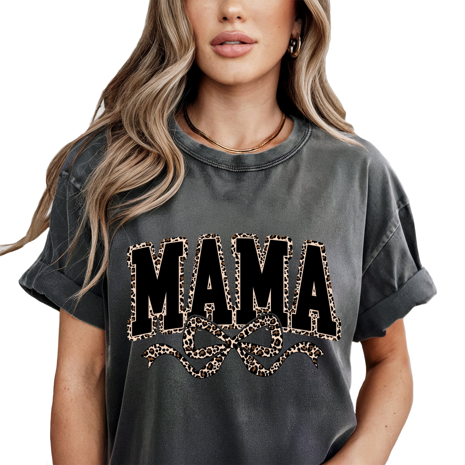 Verita Culture Mama Outlined Leopard With Ribbon Summer Graphic Tees ...