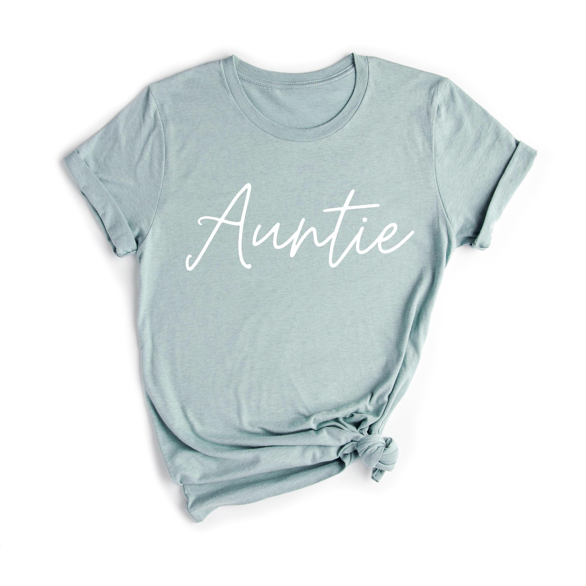 Verita Culture Women's Auntie Cursive Graphic Short Sleeve Tee T-shirt ...