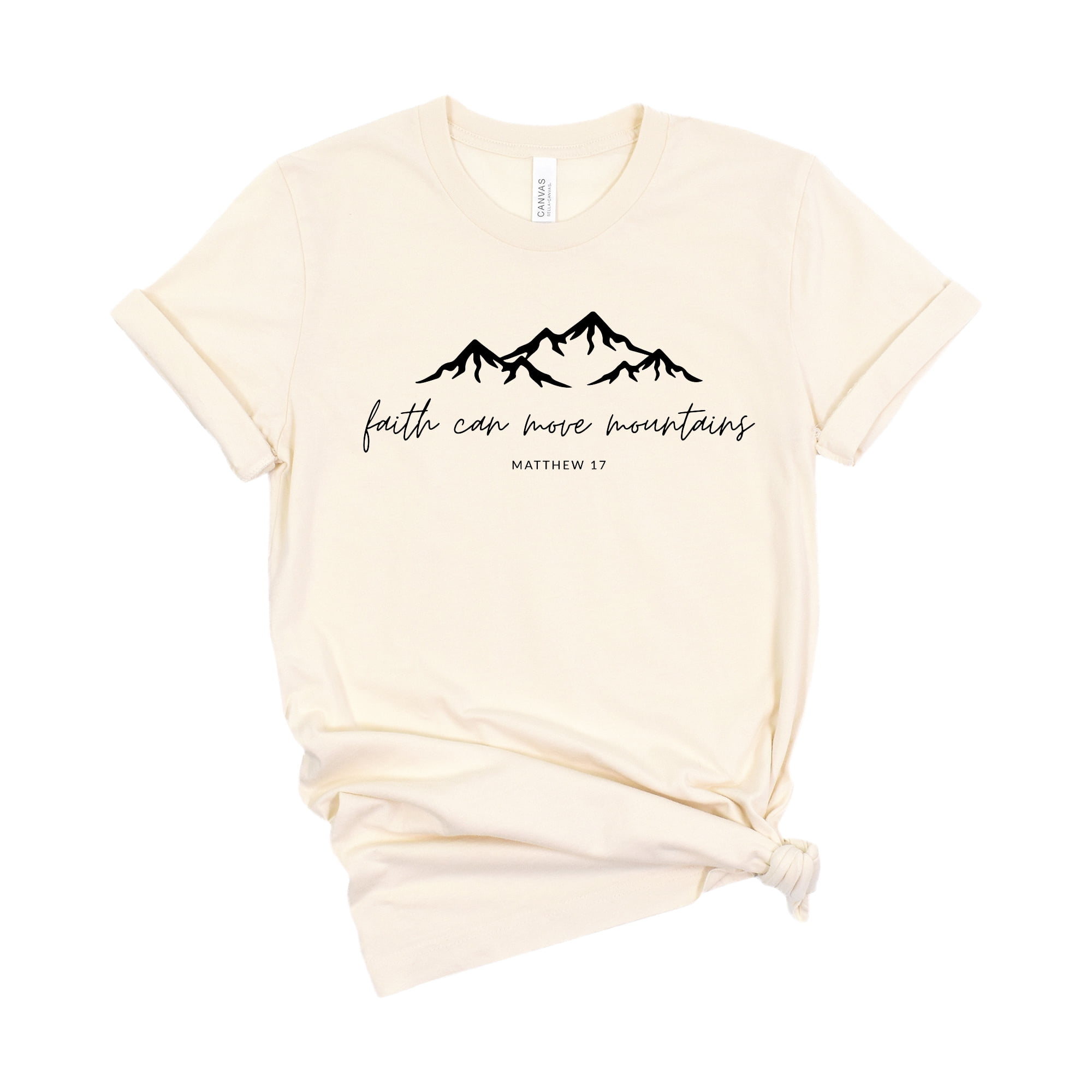 Verita Culture Women's Christian Faith Can Move Mountain Graphic Short ...