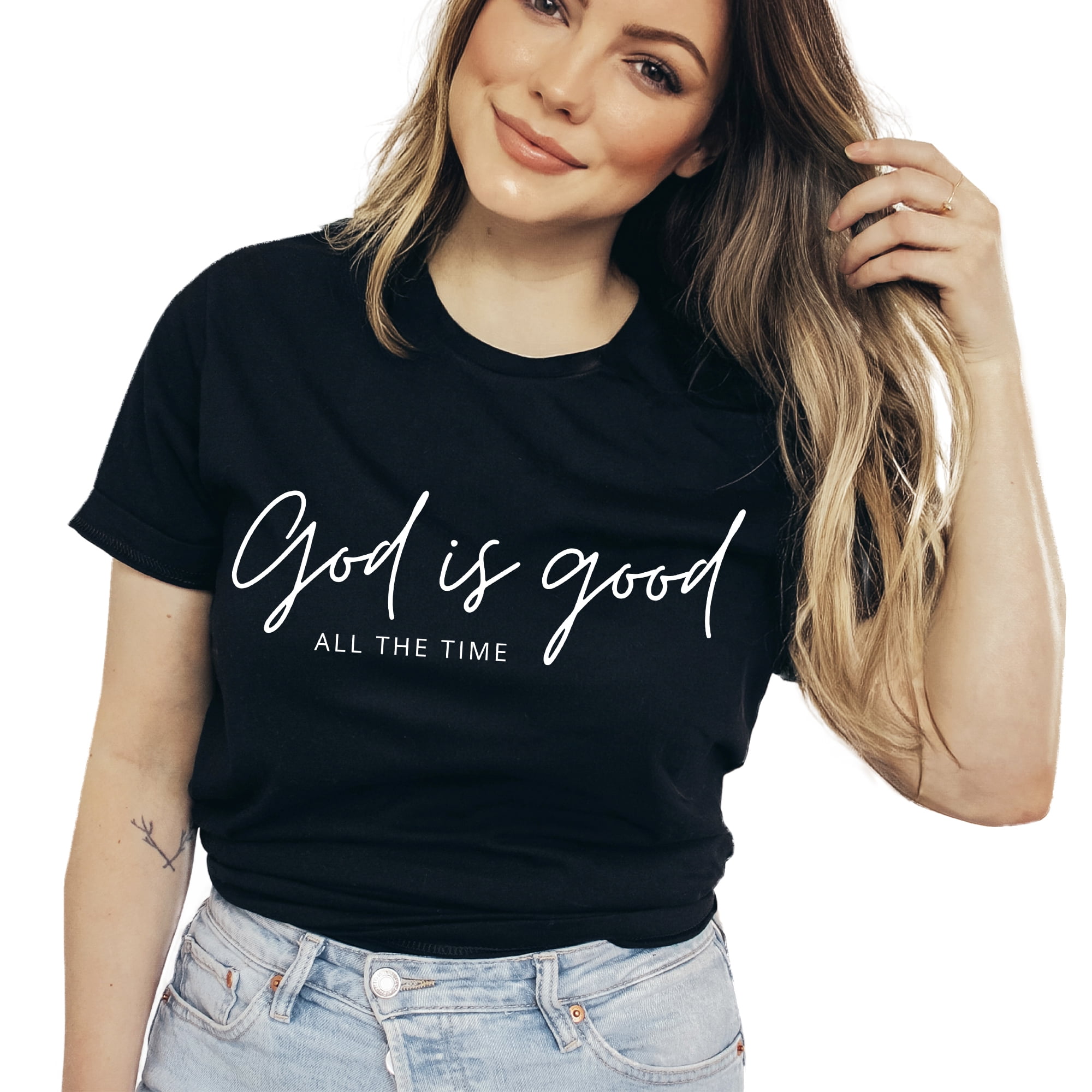 Verita Culture Women's Christian God Is Good Graphic Short Sleeve Tee T ...