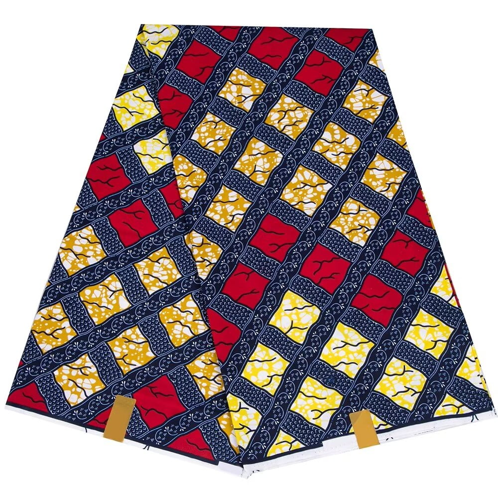 VeritableWax Africa 6 yards polyester fabric Batik printing technique ...