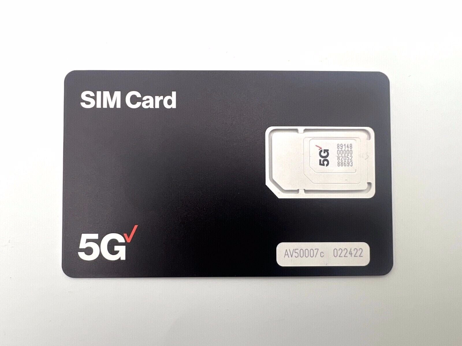 Verizon 3-in-1 Prepaid/Postpaid 4G LTE 5G SIM Card Nano/Micro/Standard ...