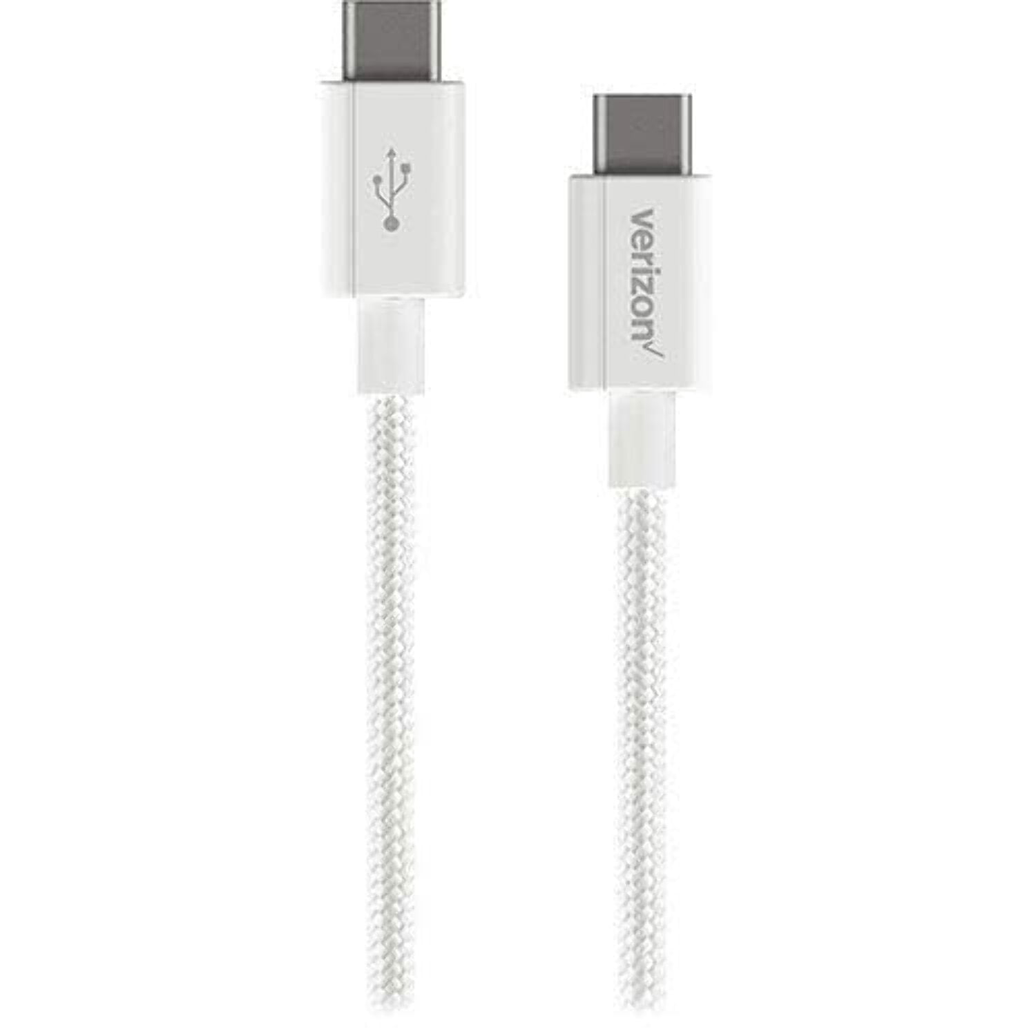 Verizon 4-ft USB-C to USB-C Braided Charge-and-Sync Cable, White ...