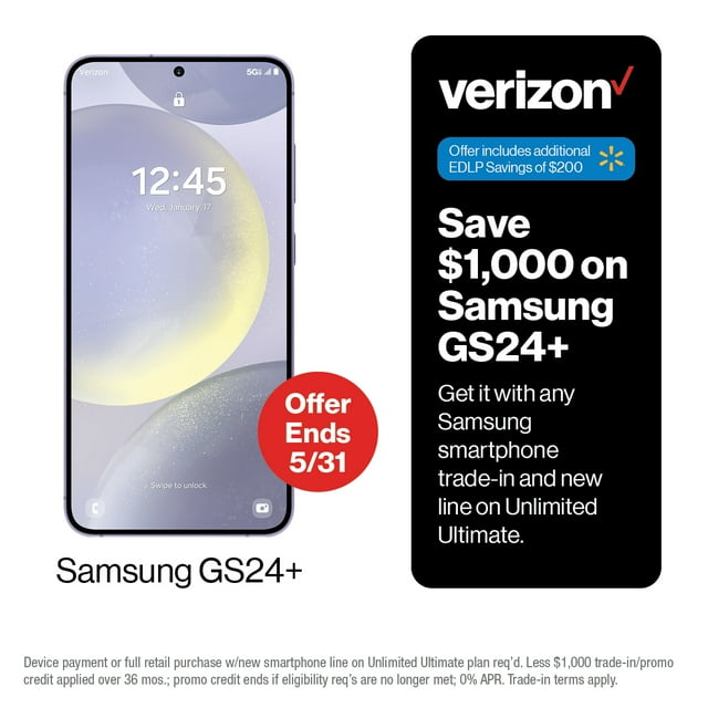 Verizon Samsung Galaxy S24 Plus Gray 256GB - Walmart.com