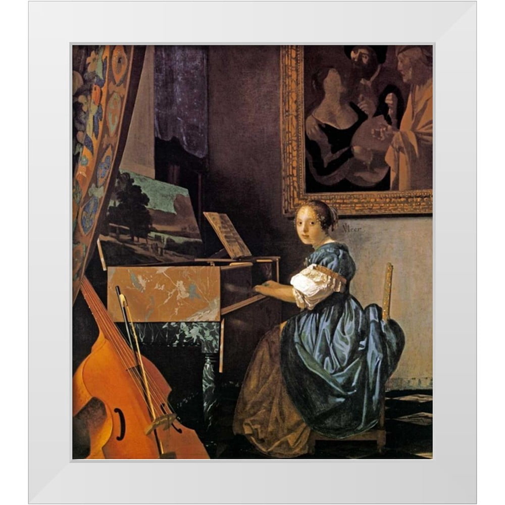 Vermeer, Johannes 20x22 White Modern Wood Framed Museum Art Print ...