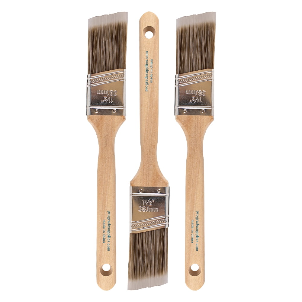 Vermeer Paint Brush Set - 3-Pack - 1.5" Angle Brushes for All Latex and ...