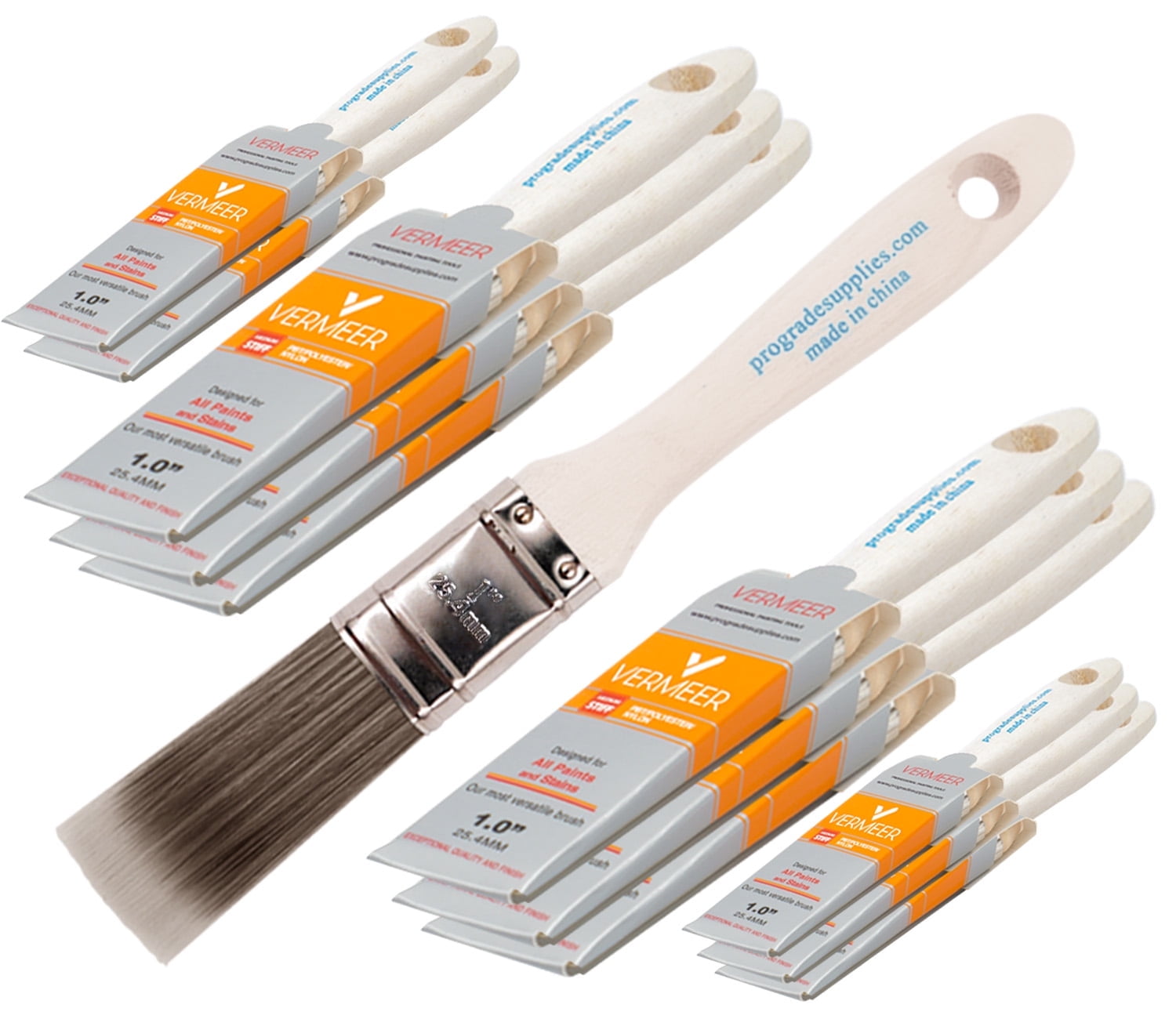 Vermeer Paint Brushes - 12-Pack - 1" Flat Brushes for All Latex and Oil ...