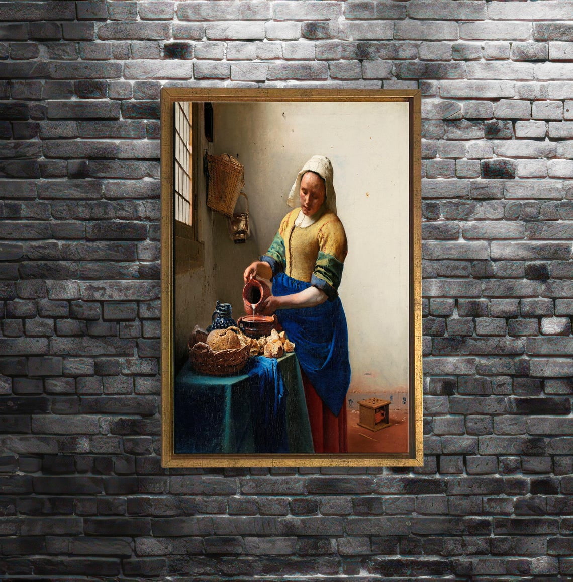 Vermeer Style Kitchen Maid, Dutch Golden Age Art Poster, Classical Home ...