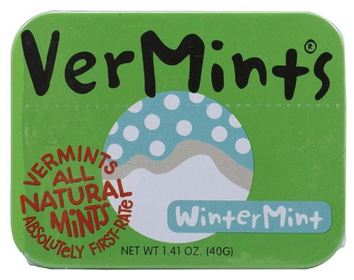 VERMINTS Natural Wintergreen Breath Mints, 1.41 Oz Tin, USDA-Certified ...