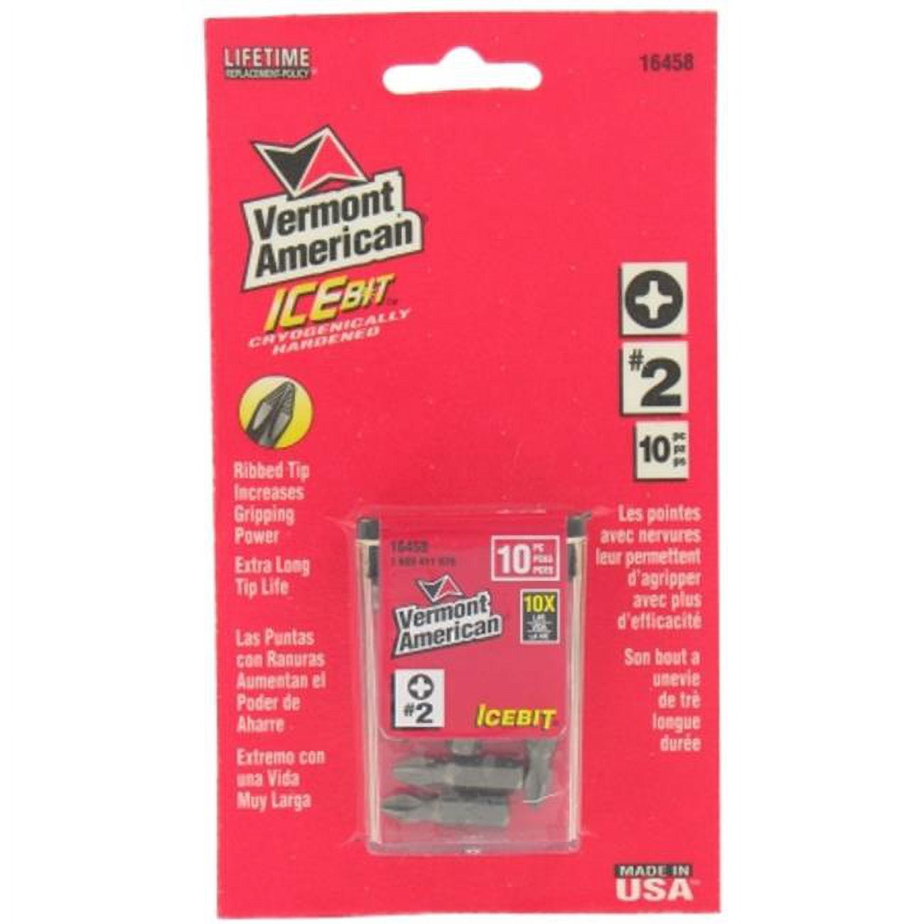 Vermont American 16458 1" Ice Bit #2 Phillips Insert Bit 10 Count ...