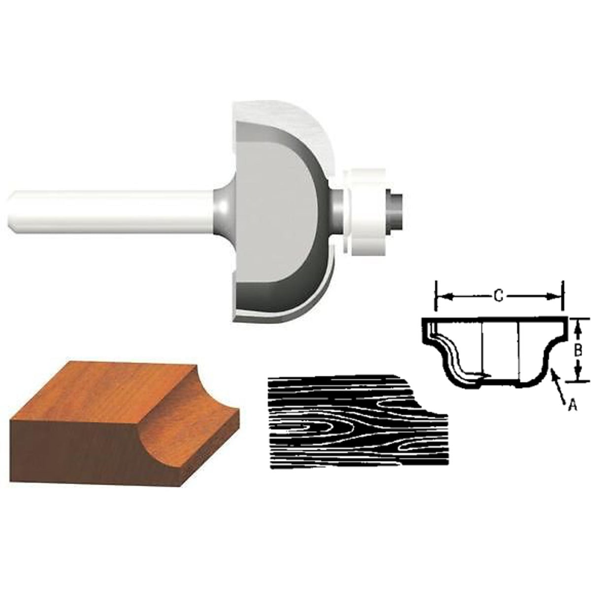 Vermont American 23141 1/2" Cove Router Bit - Walmart.com