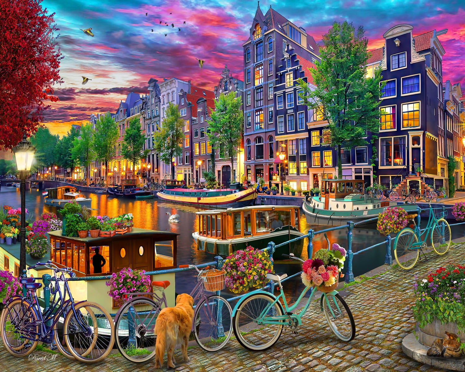Vermont Christmas Company 'Amsterdam Canal' Jigsaw Puzzle 1000 Piece ...