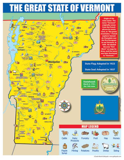 Vermont Experience: Vermont State Map for Students - Pack of 30 (Other ...