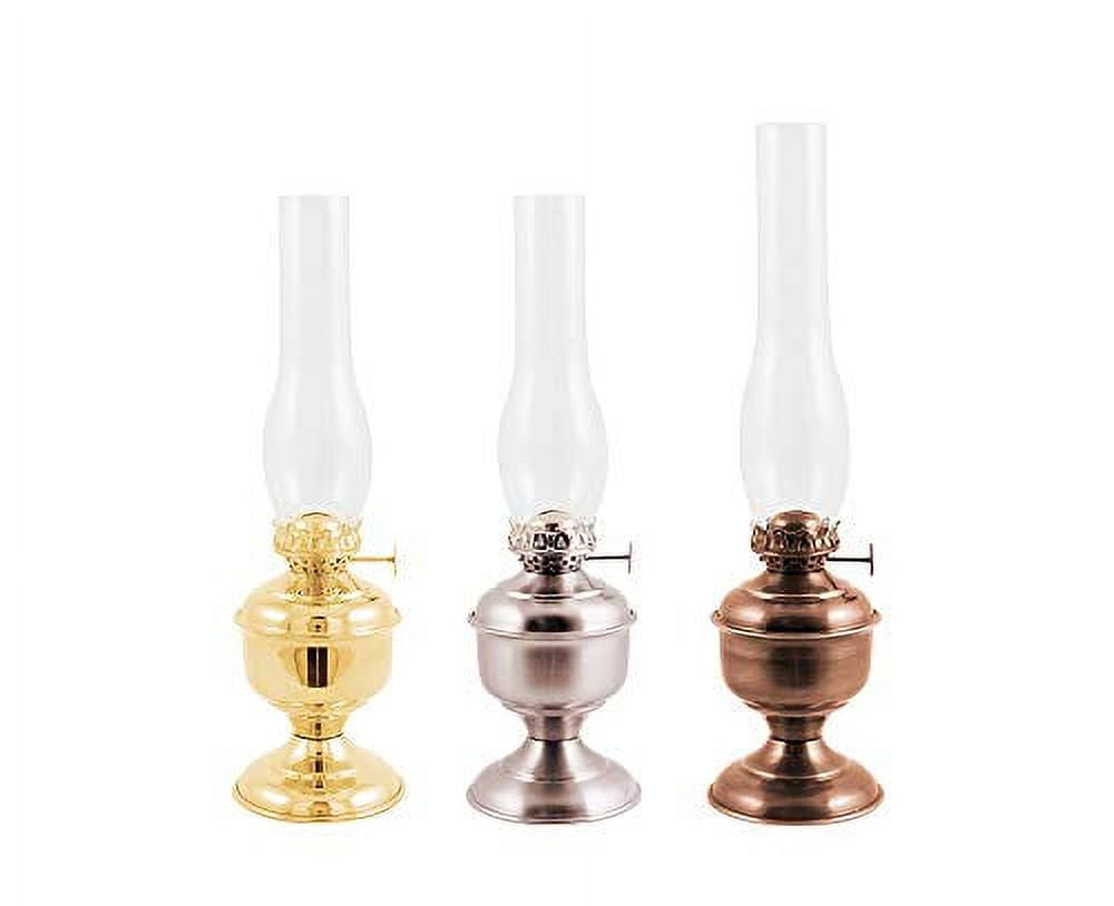Vermont Lanterns – Brass Pico Table Oil Lamp (14", Pewter) - Walmart.com