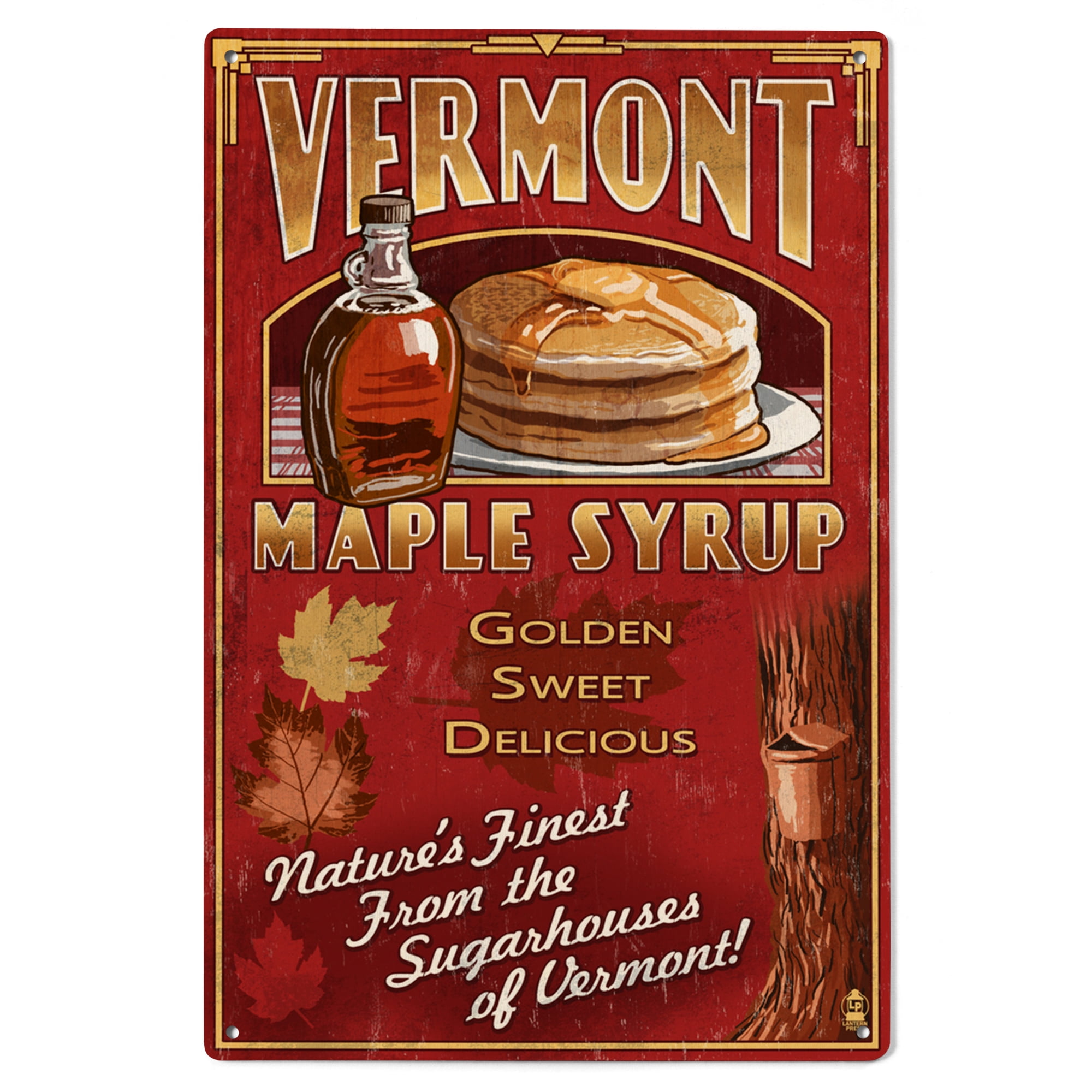 Vermont, Maple Syrup Vintage Sign Birch Wood Wall Sign (6x9 Rustic Home ...