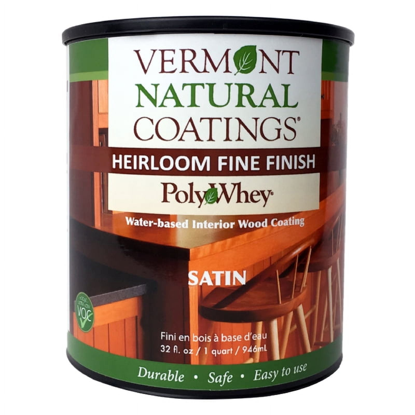 Vermont Natural Coatings PolyWhey Satin Clear Water-Based Furniture ...
