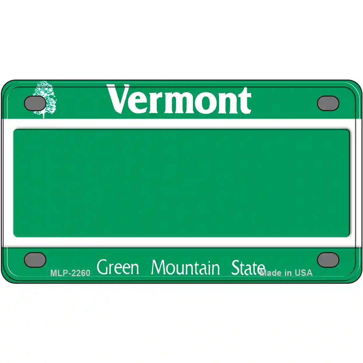 Vermont Novelty State Blank Metal License Plate 4" x 2.2" Mini (MLP ...