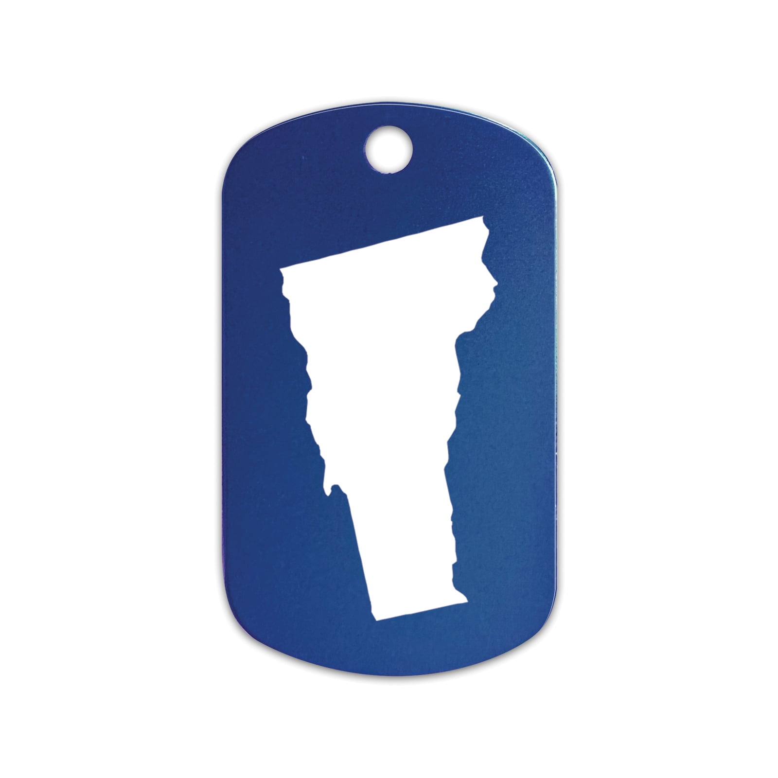 Vermont Shaped GI Dog Tag Aluminum Keychain vt - Blue - Walmart.com