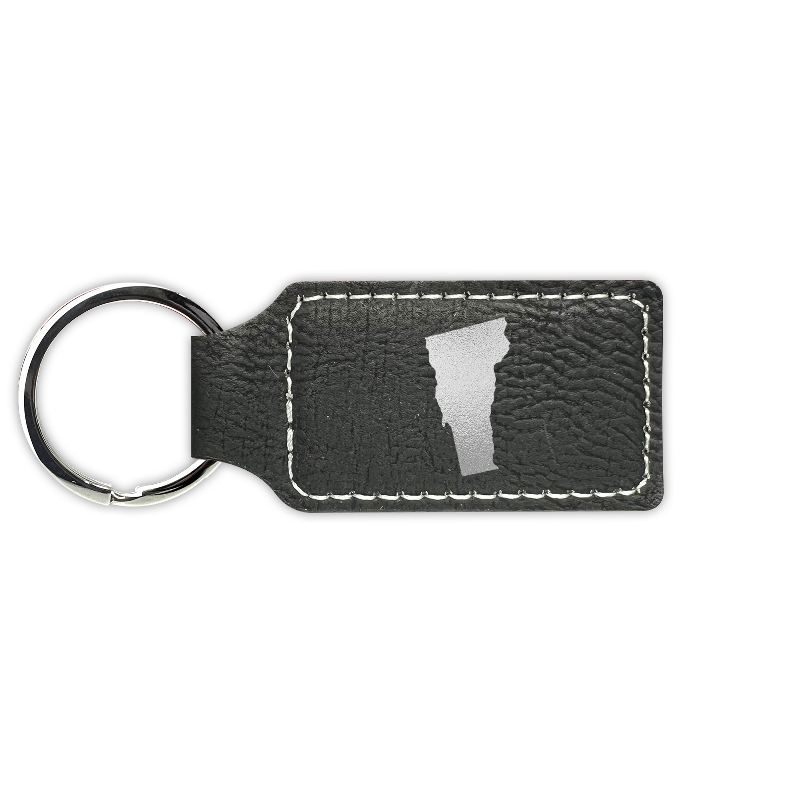 Vermont Shaped Keychain Leatherette Rectangle - Laser Engraved - Many ...