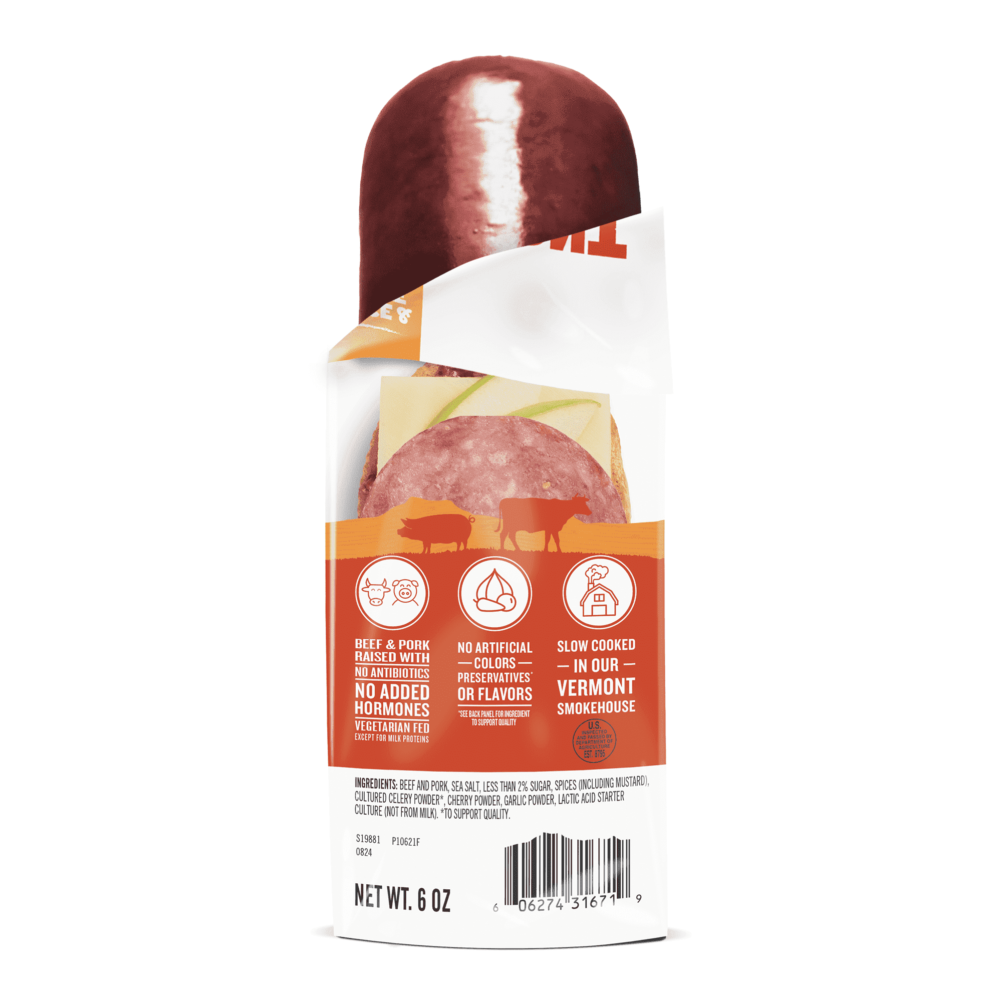 Vermont Smoke & Cure, Summer Sausage, 6 oz, Gourmet, Uncured - Walmart.com