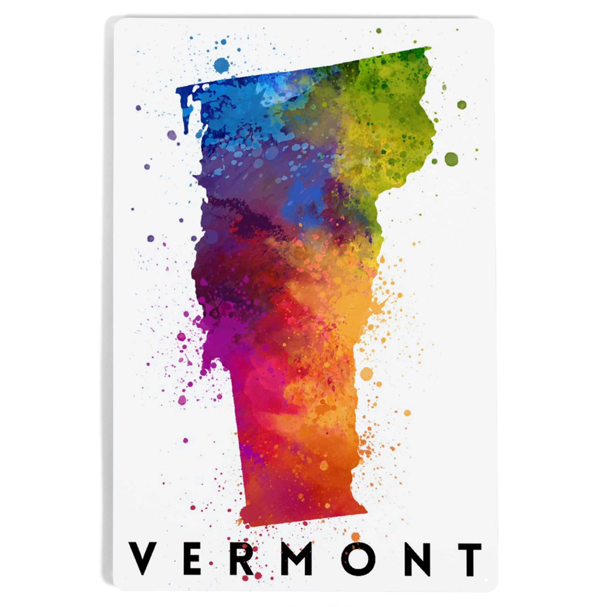 Vermont, State Abstract Watercolor (12x18 Aluminum Art, Indoor Outdoor ...